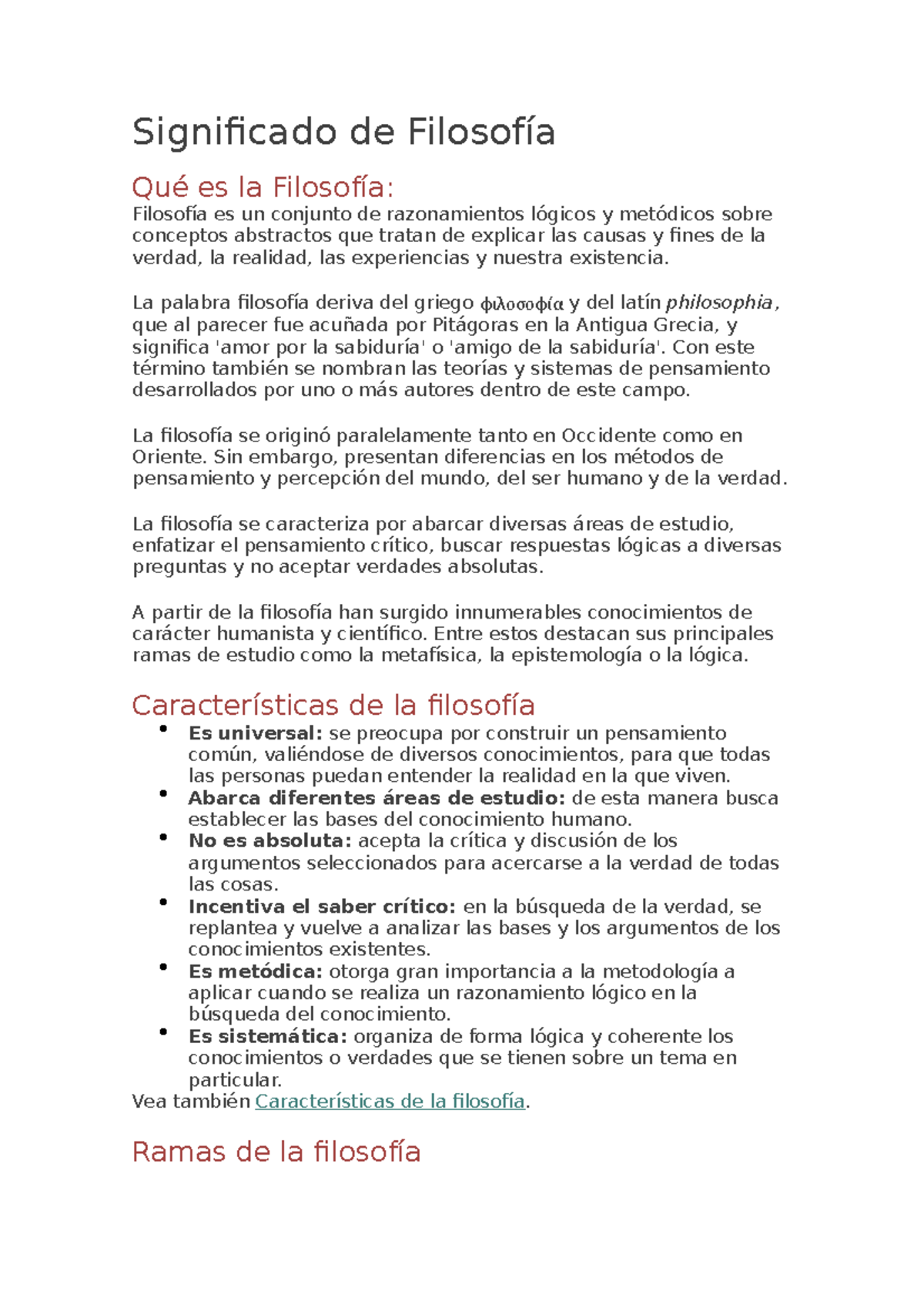 Filosofía - Significado de Filosofía Qué es la Filosofía: Filosofía es ...