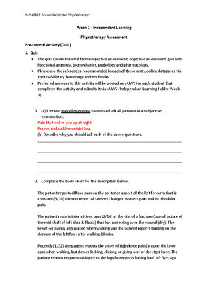 MSK UL - Special Tests, Passive Accessory Movements, ROM landmarks ...