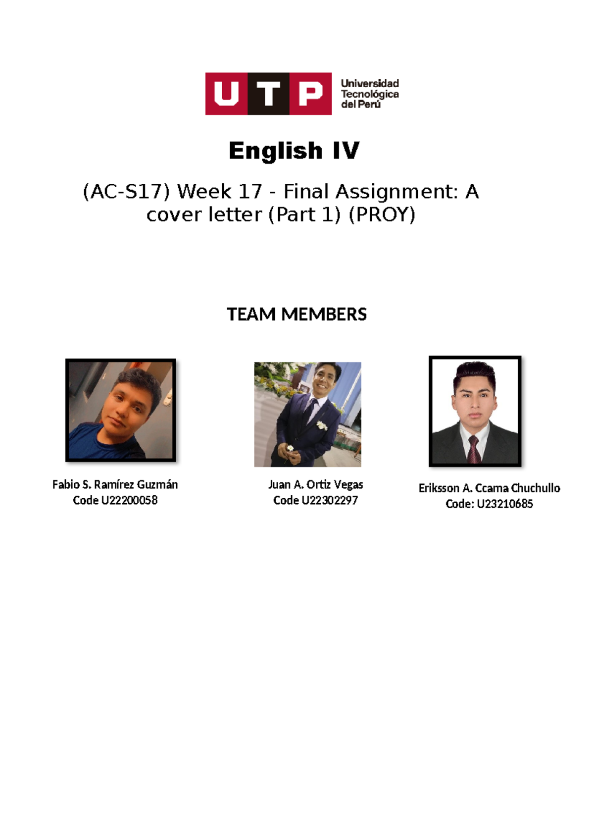 (AC-S017) Week 17- (TA1) - English IV (AC-S17) Week 17 - Final ...