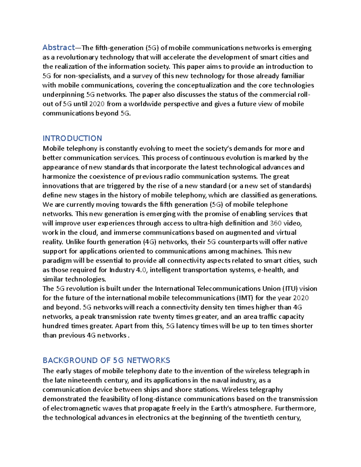 CN Report - Abstract—The fifth-generation (5G) of mobile communications ...