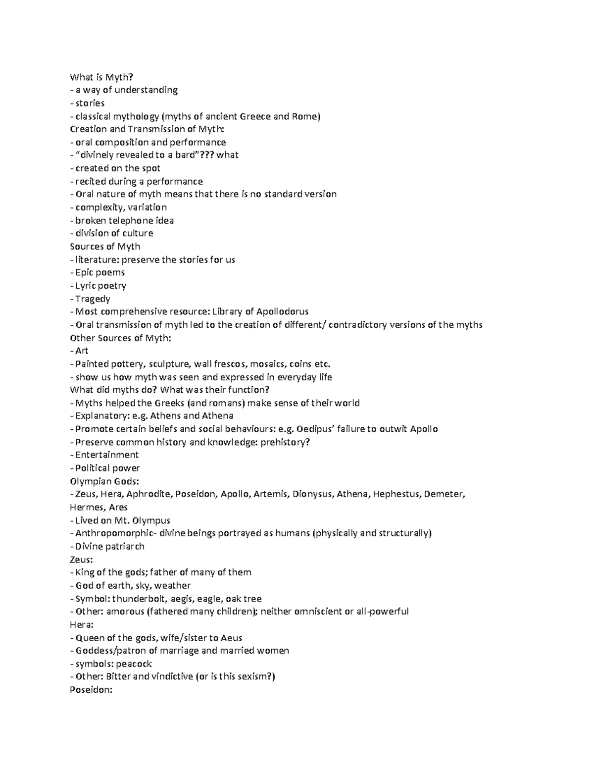 Major plays classics 1b03 - What is Myth? a way of understanding ...