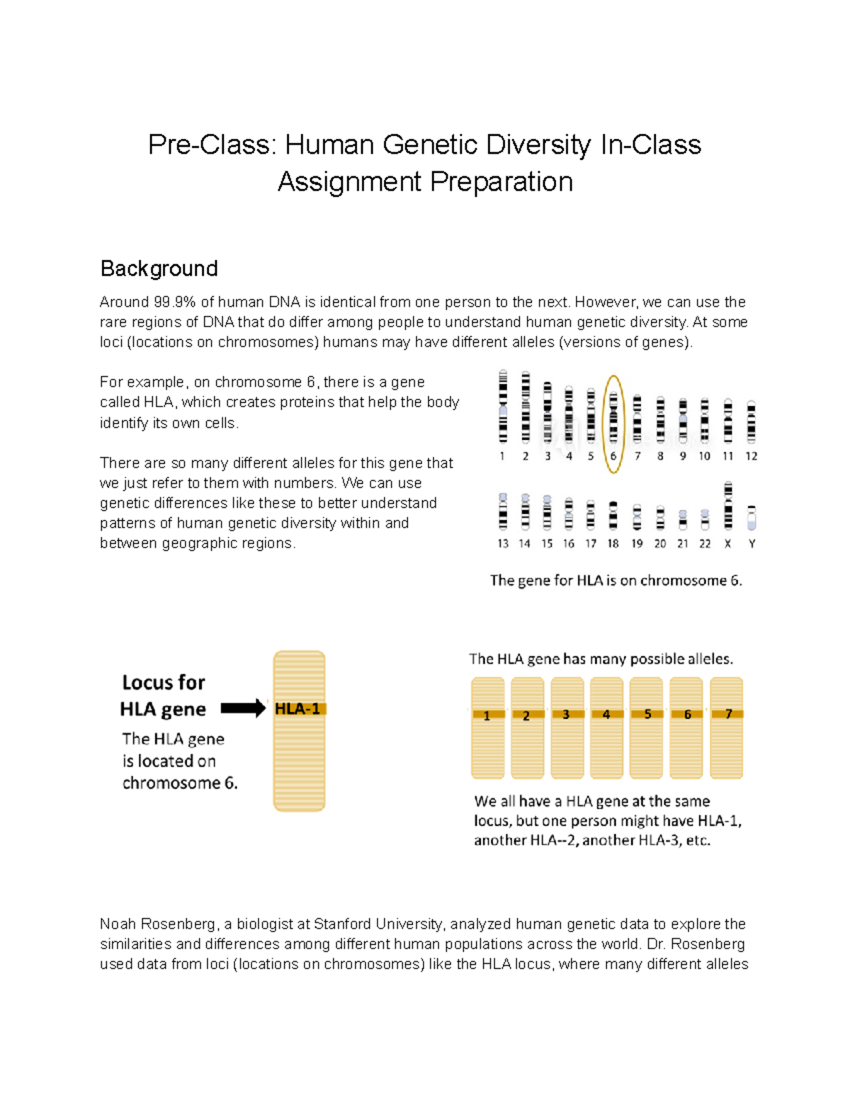 Copy of C05 Human Genetic Diversity ICA - Pre-Class Preparation - Pre ...
