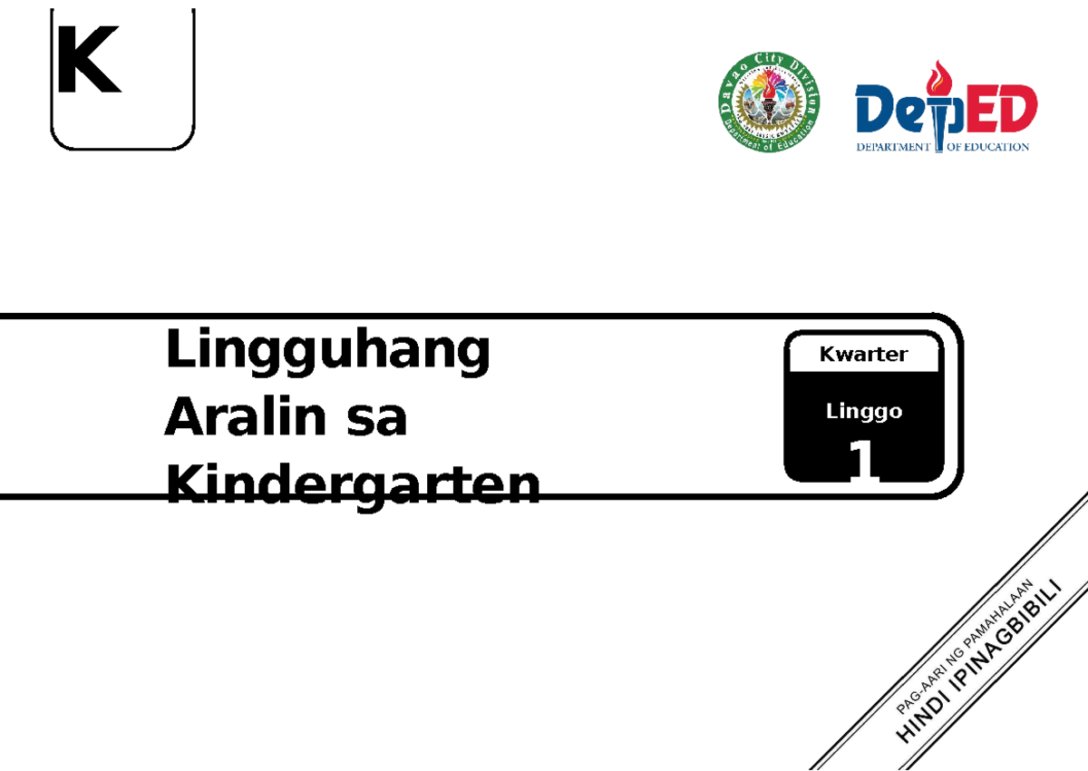 Exemplar Q2W1 Pongase - Lingguhang Aralin sa Kindergarten Kwarter 2 ...