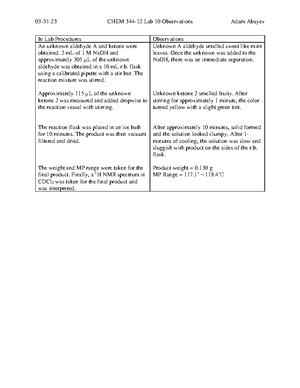 Pre-Lab EXP#10 - PRE-LAB 10 (CHEM 343) - Yaseen Waleed CHEM-343- PRE ...