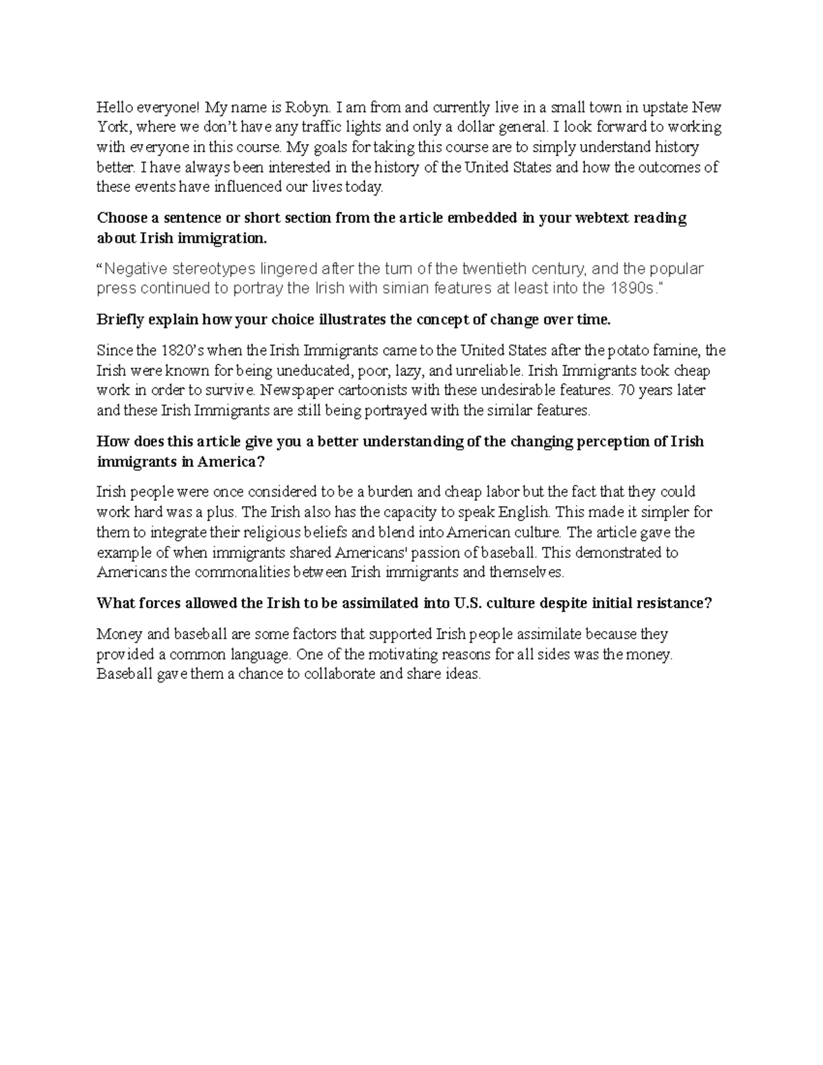 1-1 Discussion - Copy - Hello everyone! My name is Robyn. I am from and ...