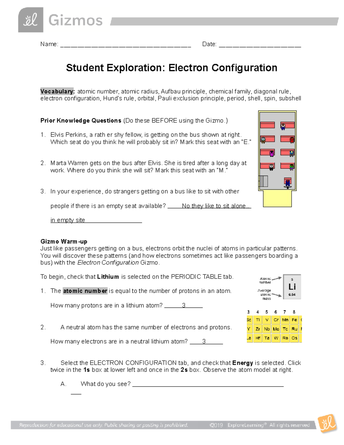 Electron Configuration SE - Name ...