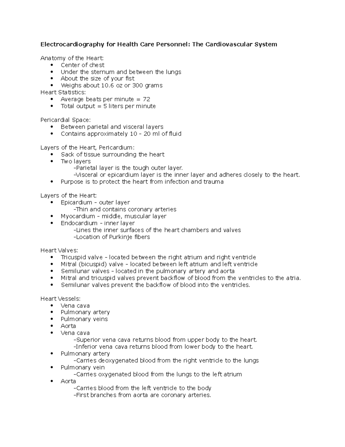 ECG 204 Notes Print - cardiac - Electrocardiography for Health Care ...