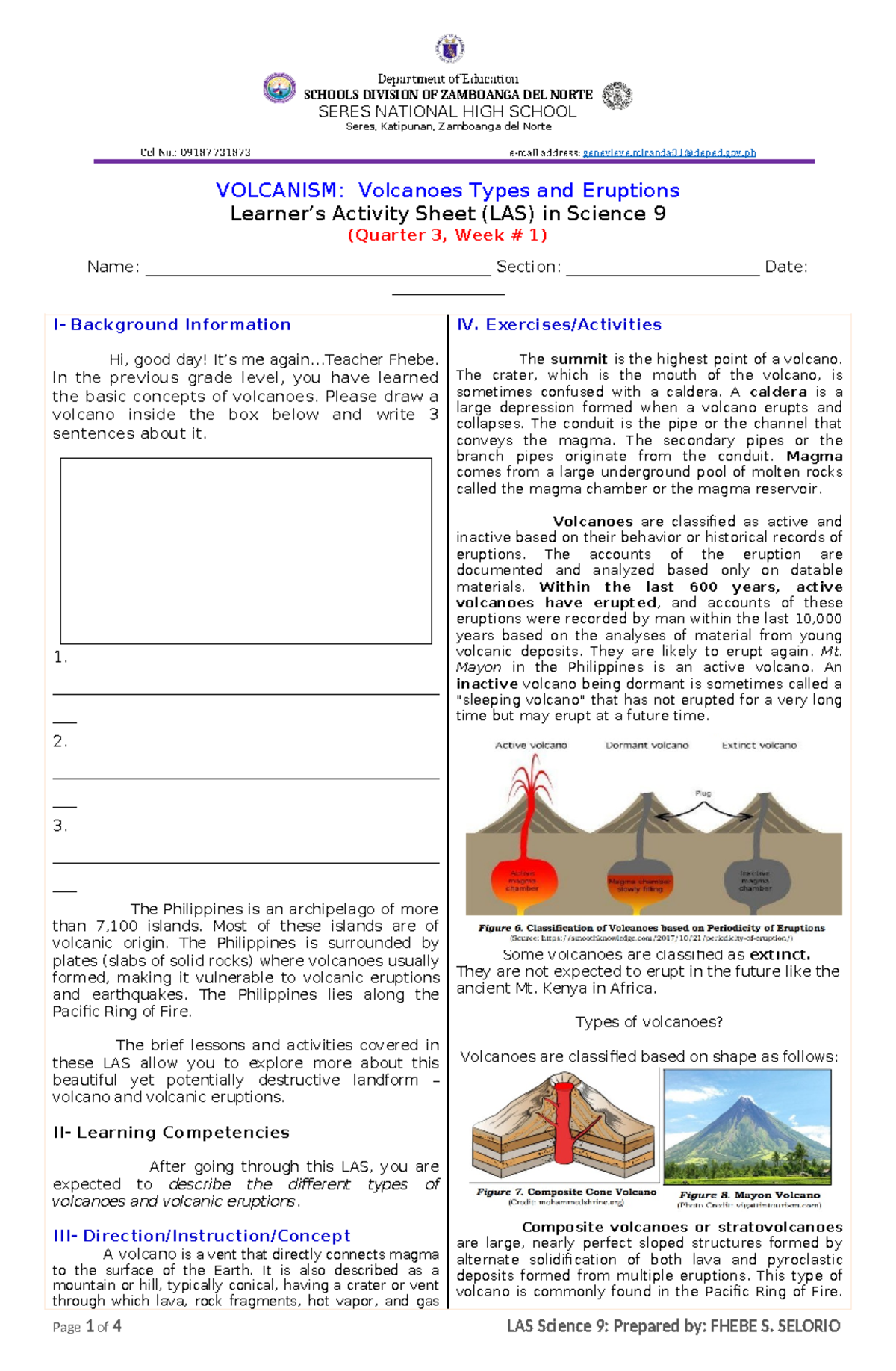 LAS Sci9Q3W1 - students Work sheets - Department of Education SCHOOLS ...