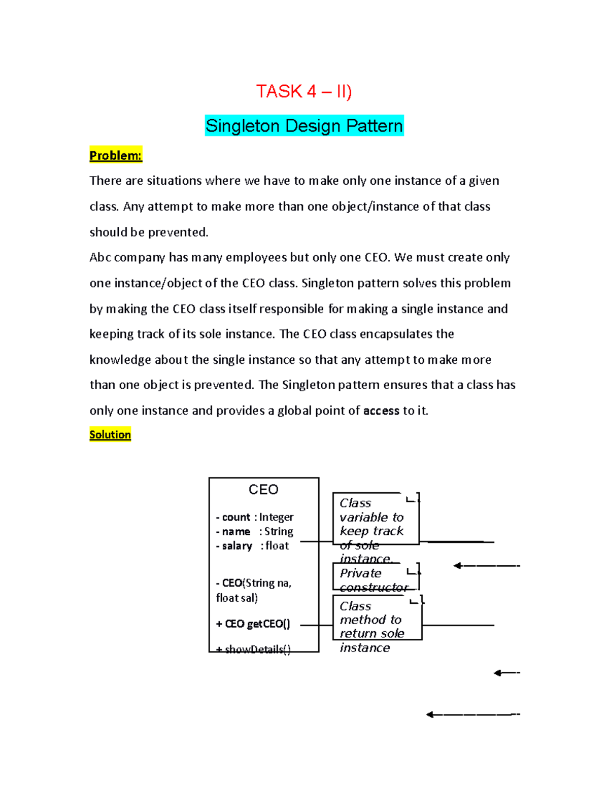 HND AP Task 4 - ii) Help Note - Singleton - Descrite Maths - Studocu