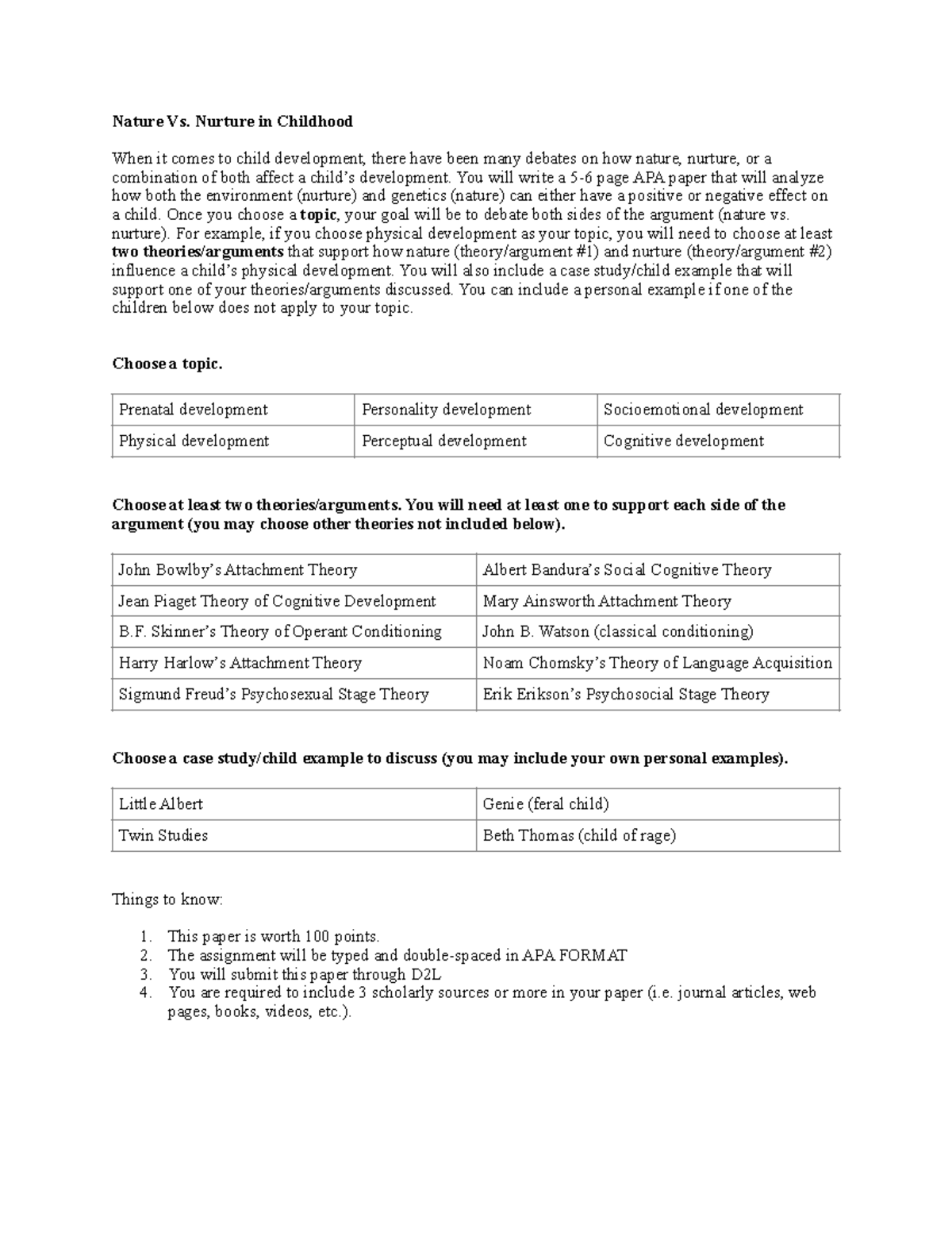 Nature Vs. Nurture Paper - Copy-2 - Nature Vs. Nurture in Childhood ...