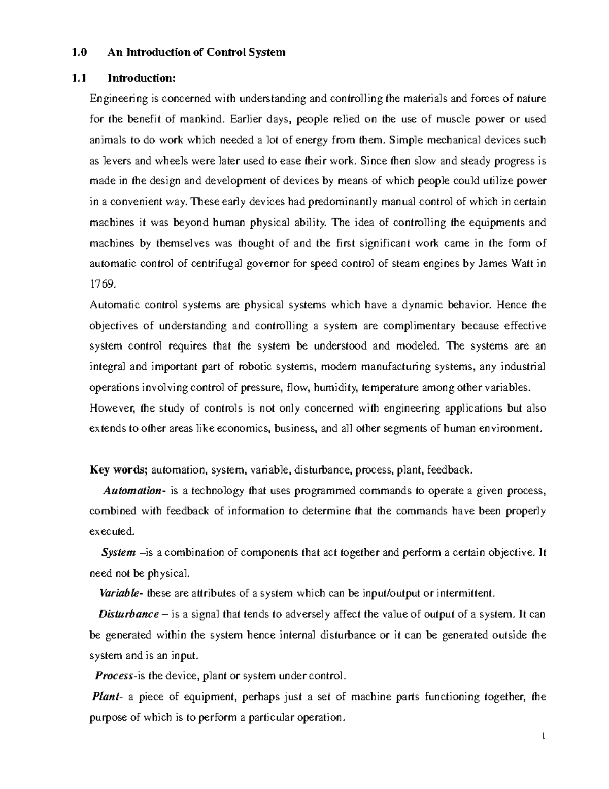 Controls ALL Notes IN ONE PDF - 1 An Introduction of Control System 1 ...