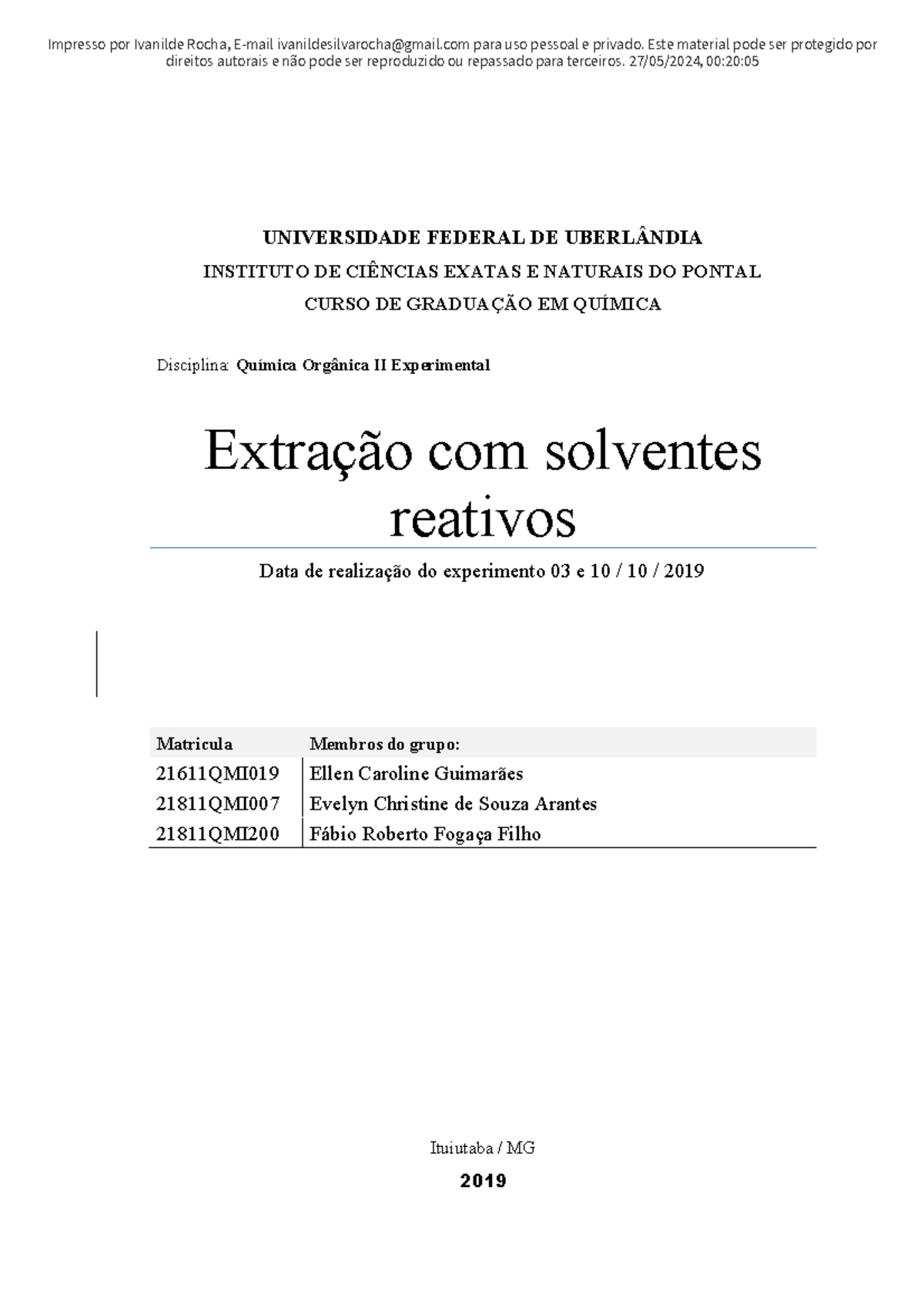 Extração com solventes reativos Passei Direto - direitos autorais e não ...