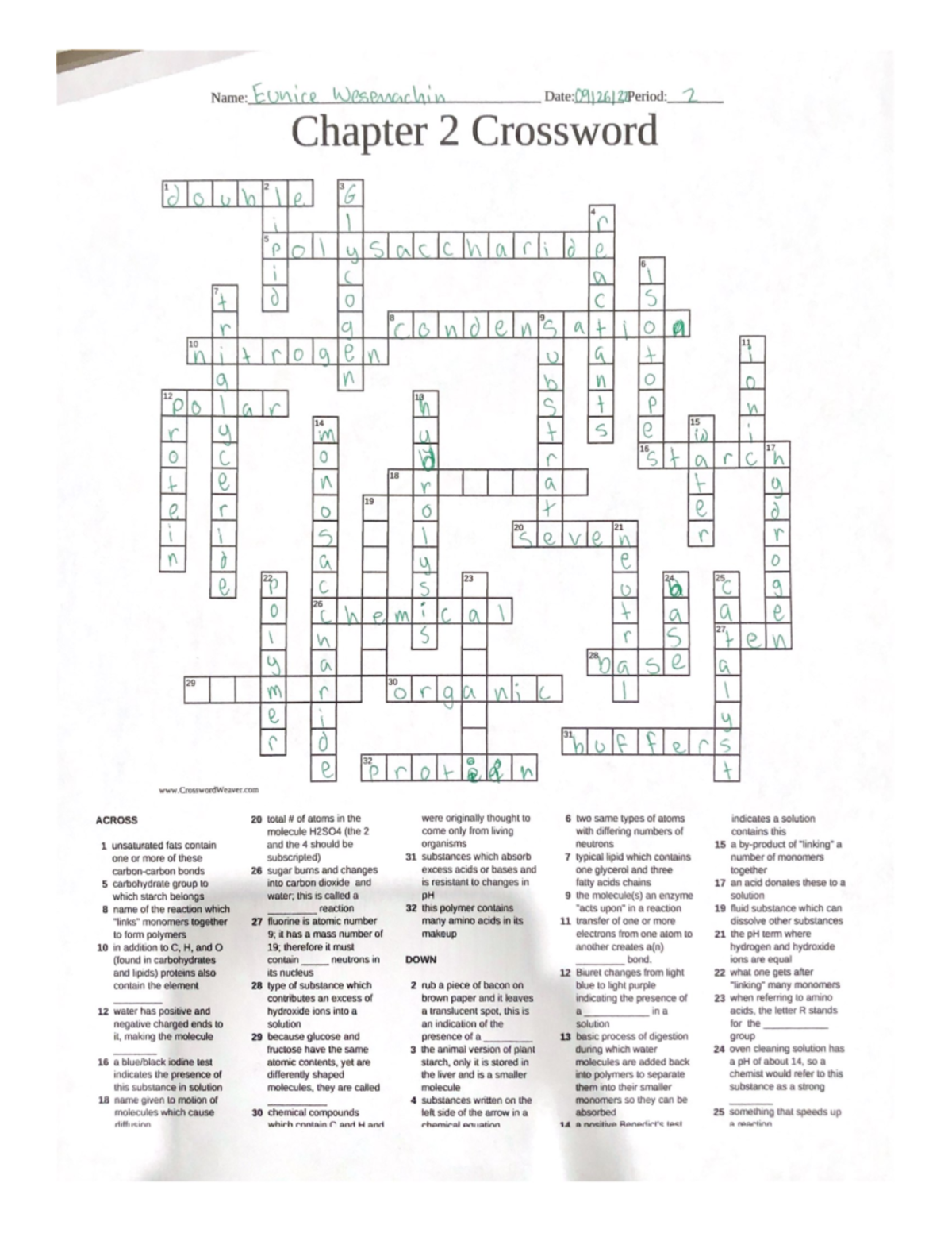 Chapter 2 Crossword - Studocu