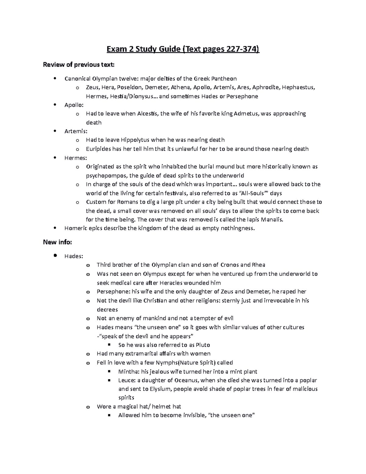 Exam 2 Study Guide - Lecture notes Whole class lectures - Exam 2 Study ...