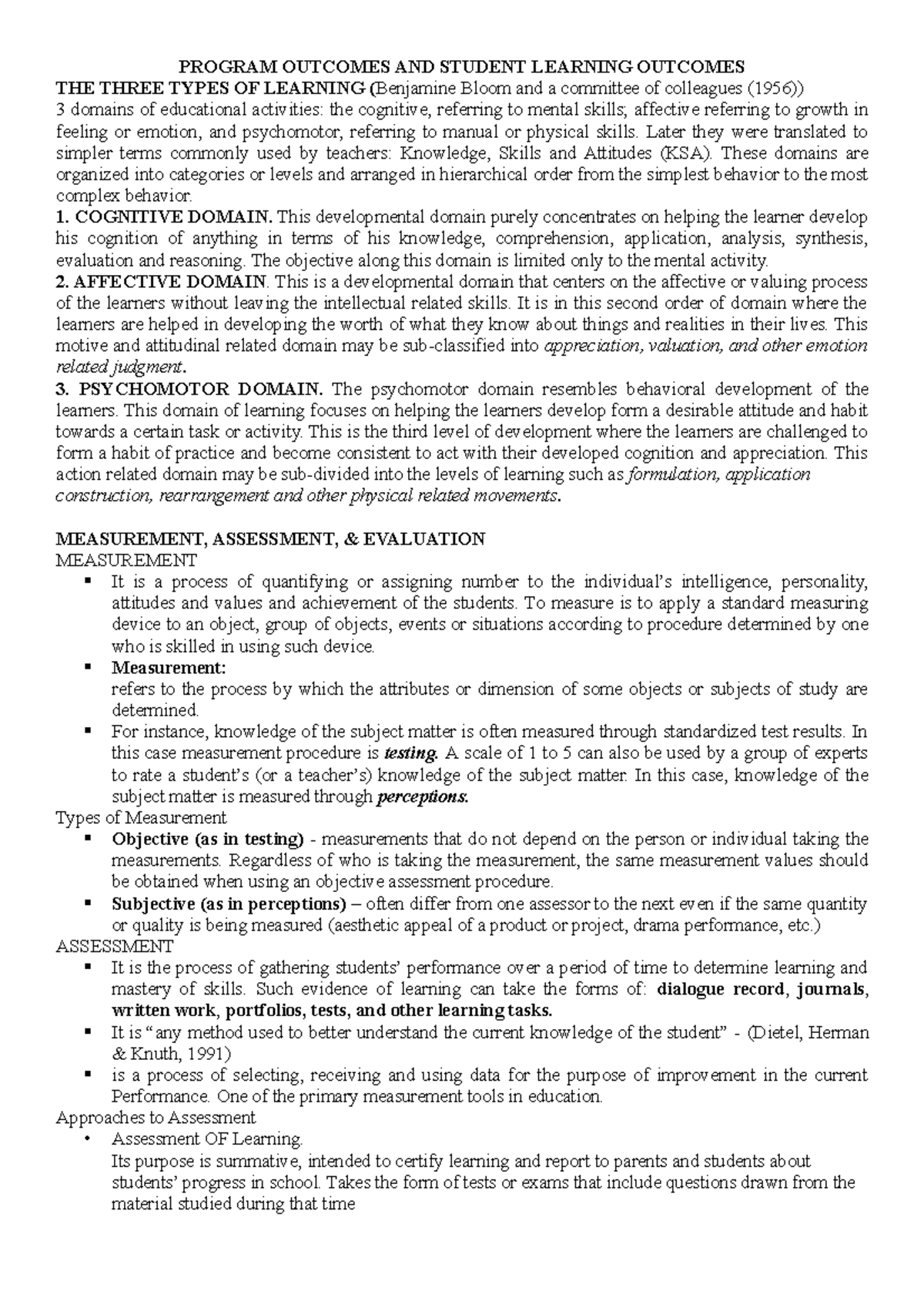 Educ 7 a reviewer - for educational purpose only - PROGRAM OUTCOMES AND ...