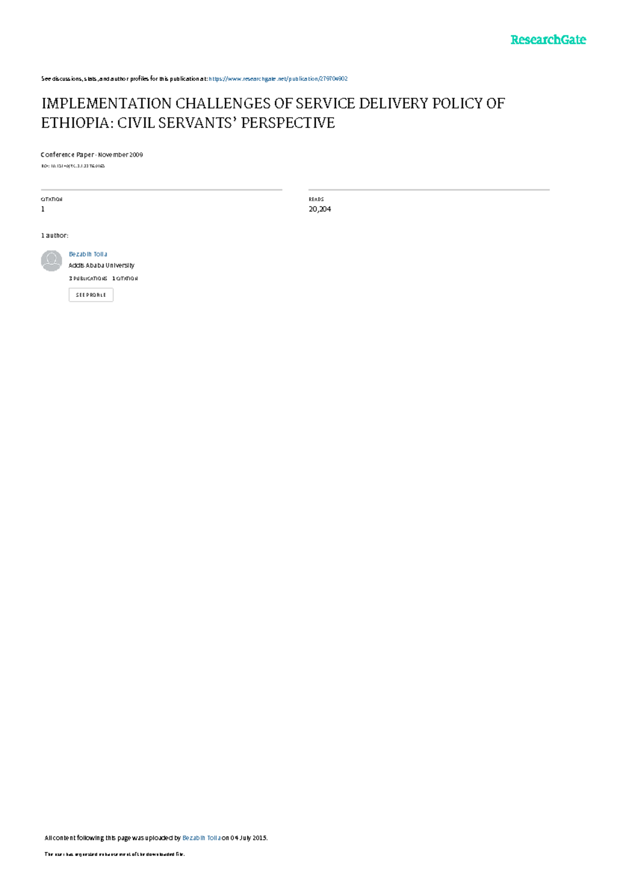 36Pages Article Implementation Challengesofthe Service Delivery ...