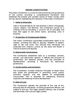 1st Study Material Indian Constitution Bicok 107 207 - Rajashekar M N, Asst. Professor & Head ...