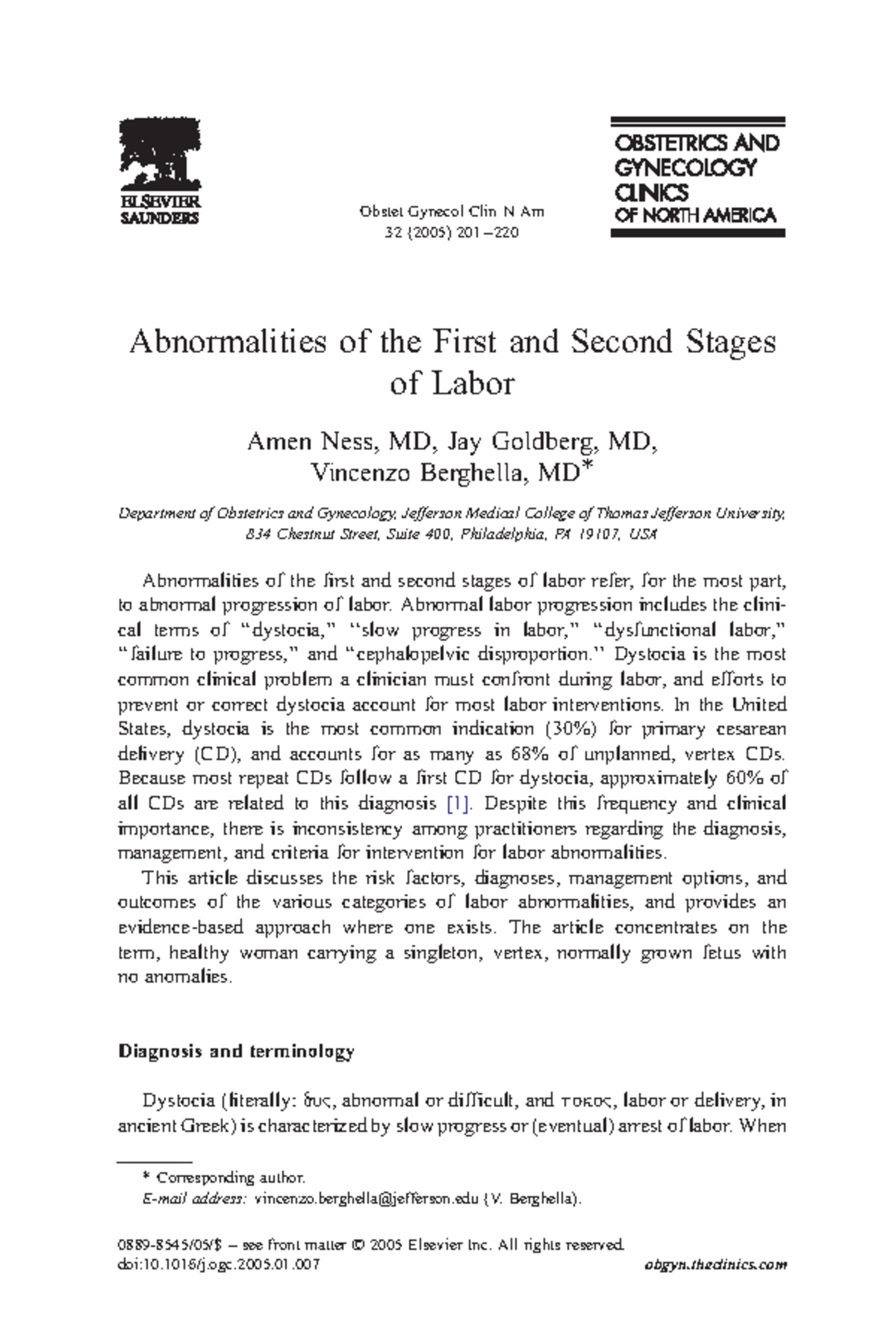 Abnormalities of the first and second st - Abnormal labor progression ...