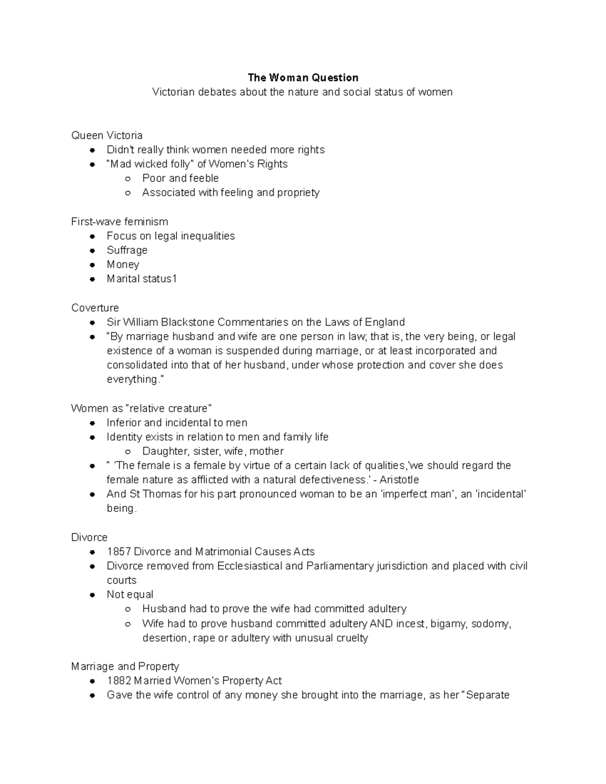 The Woman Question - Professor David Hennessee - The Woman Question ...