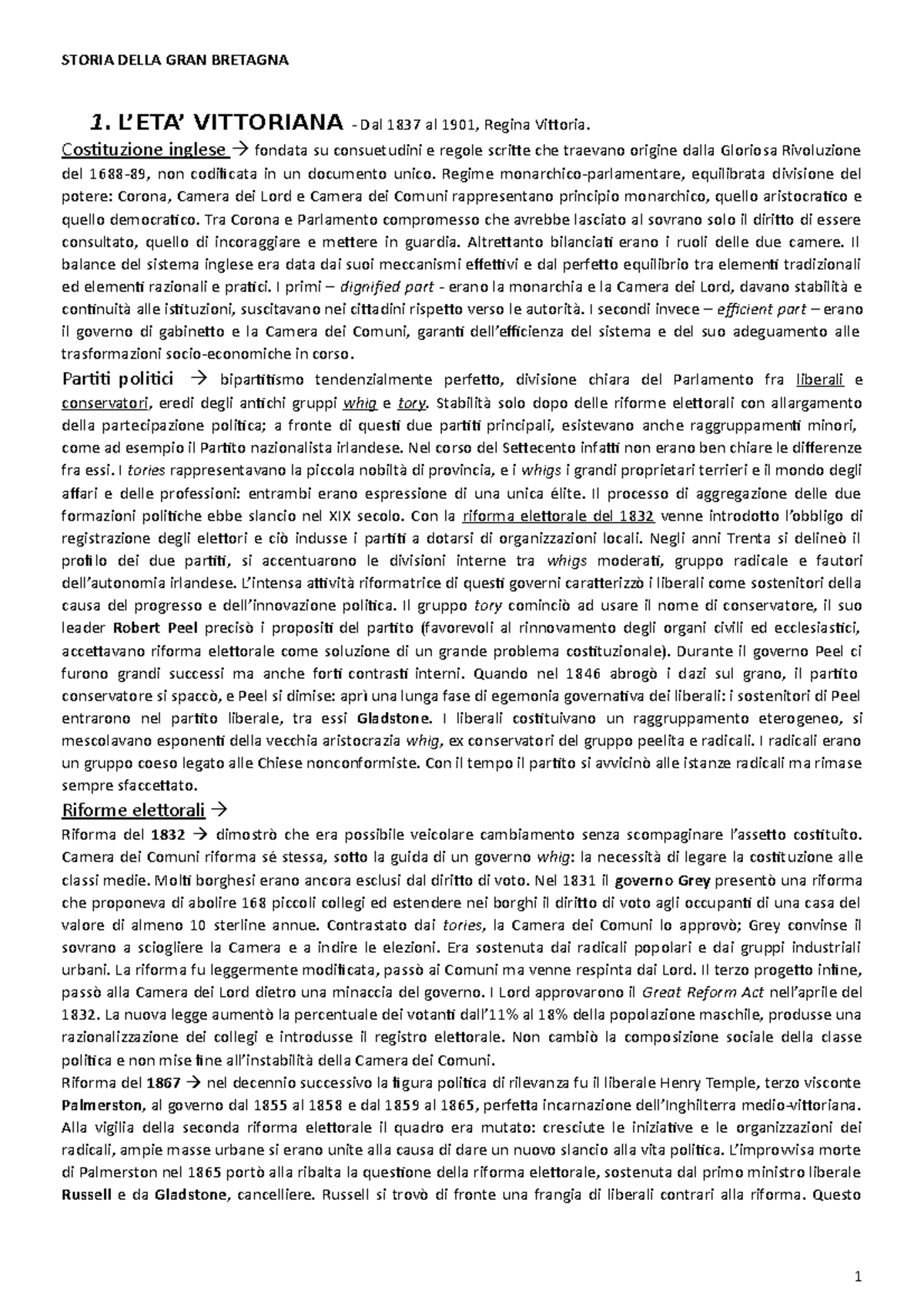 Storia della gran bretagna giulia guazzaloca - STORIA DELLA GRAN ...