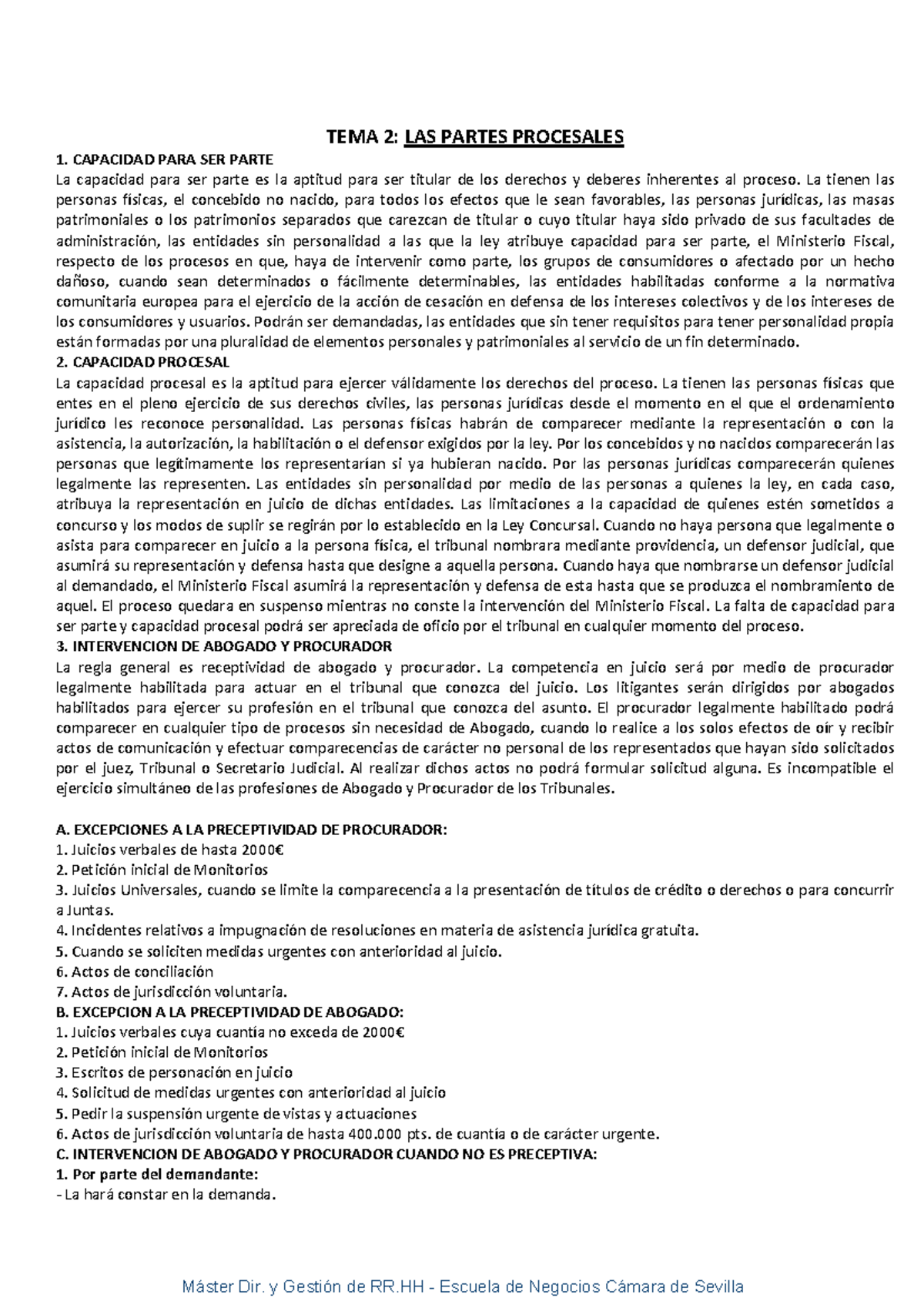 Preguntas importante Procesal-Civil 2 - TEMA 2: LAS PARTES PROCESALES 1 ...