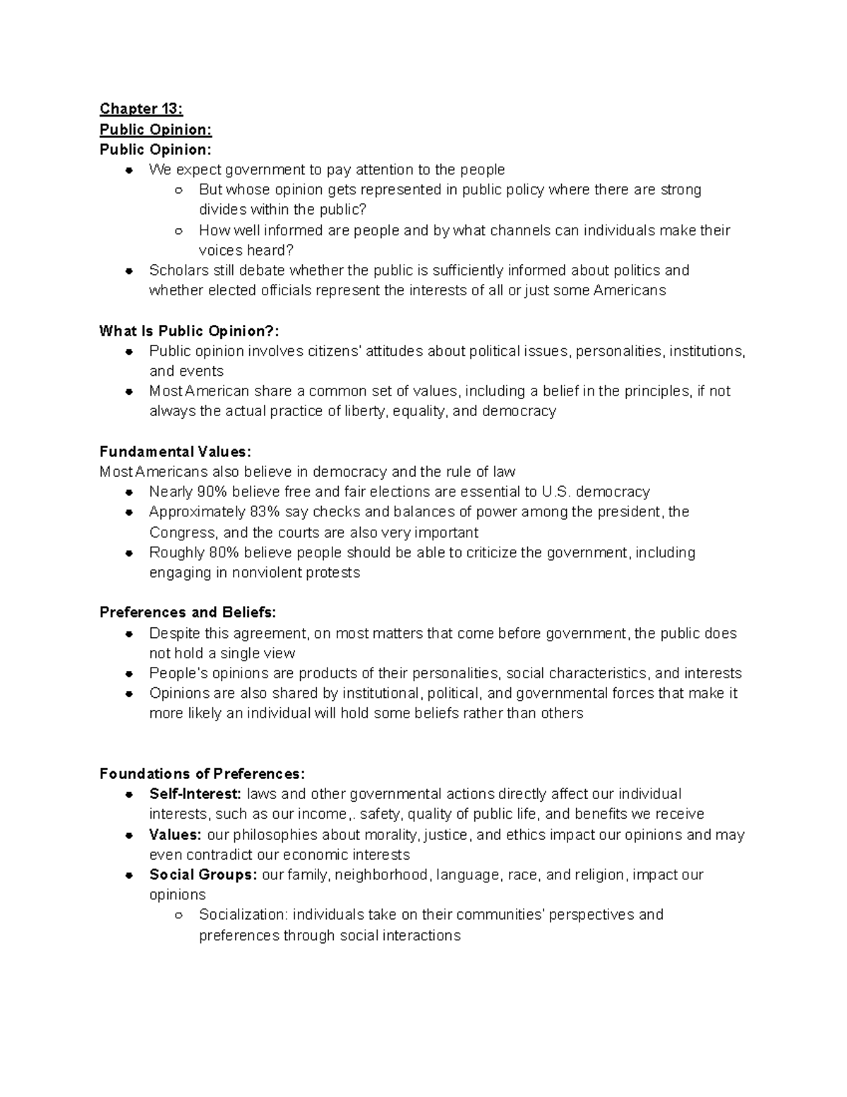 Introduction To American Politics Public Opinion - Chapter 13: Public ...