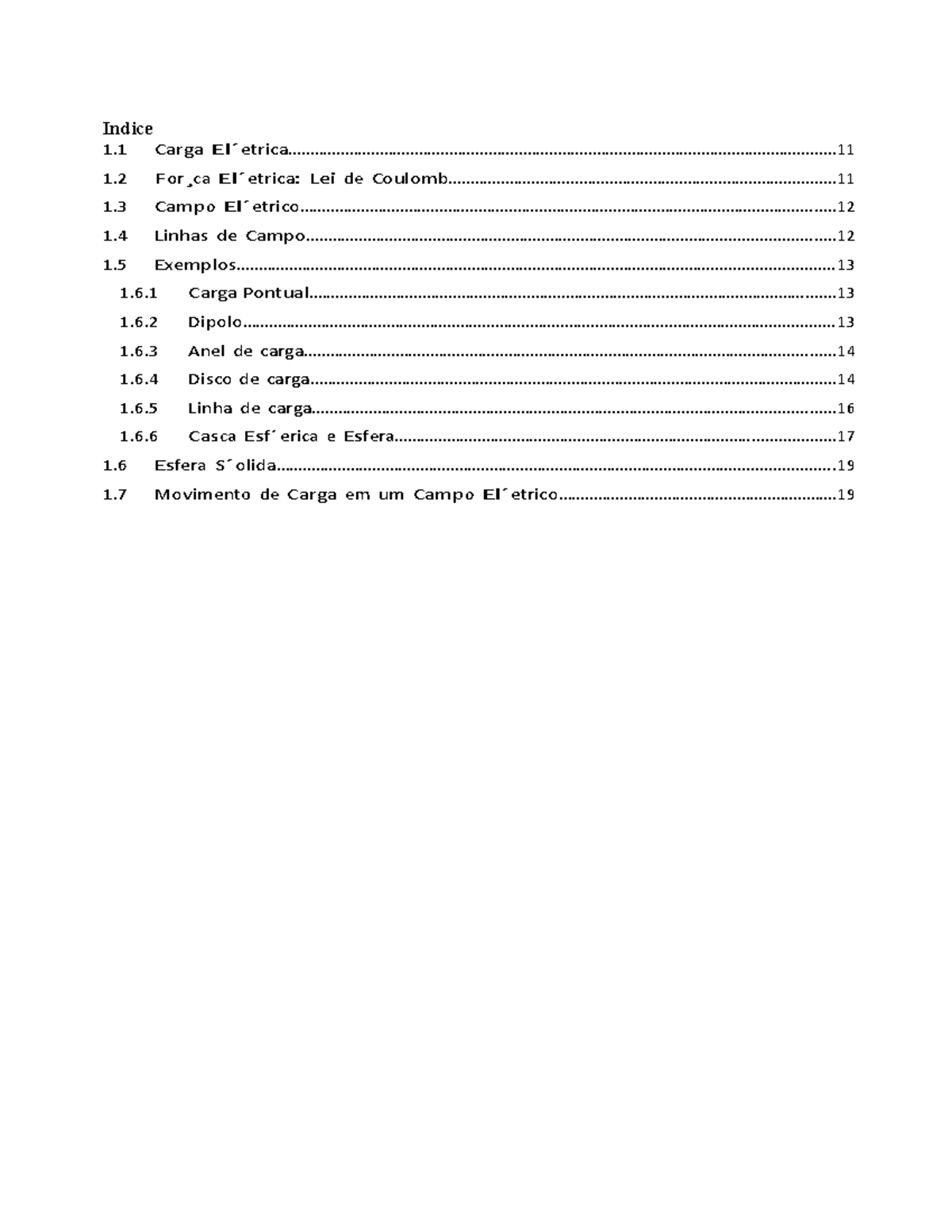 Campo 2 - Indice 1 Carga El ́ - Studocu