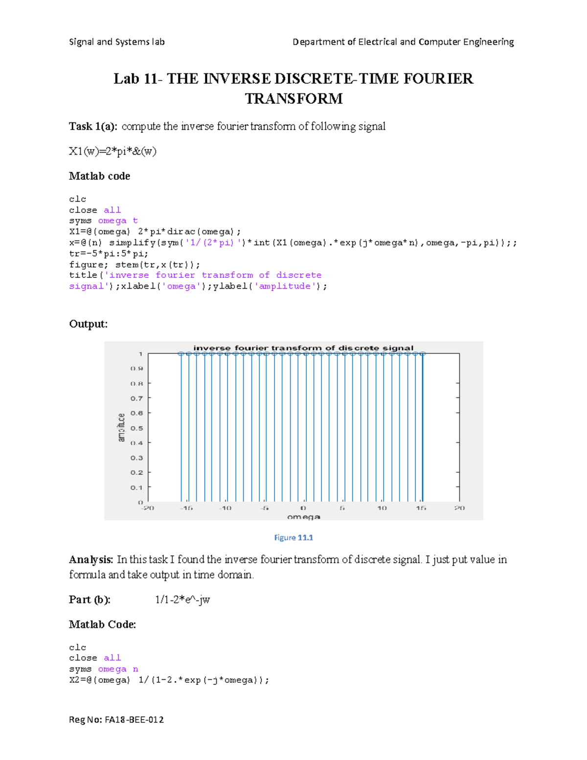 Lab 11 sns - S&S and MSI labs - Lab 11- THE INVERSE DISCRETE-TIME ...