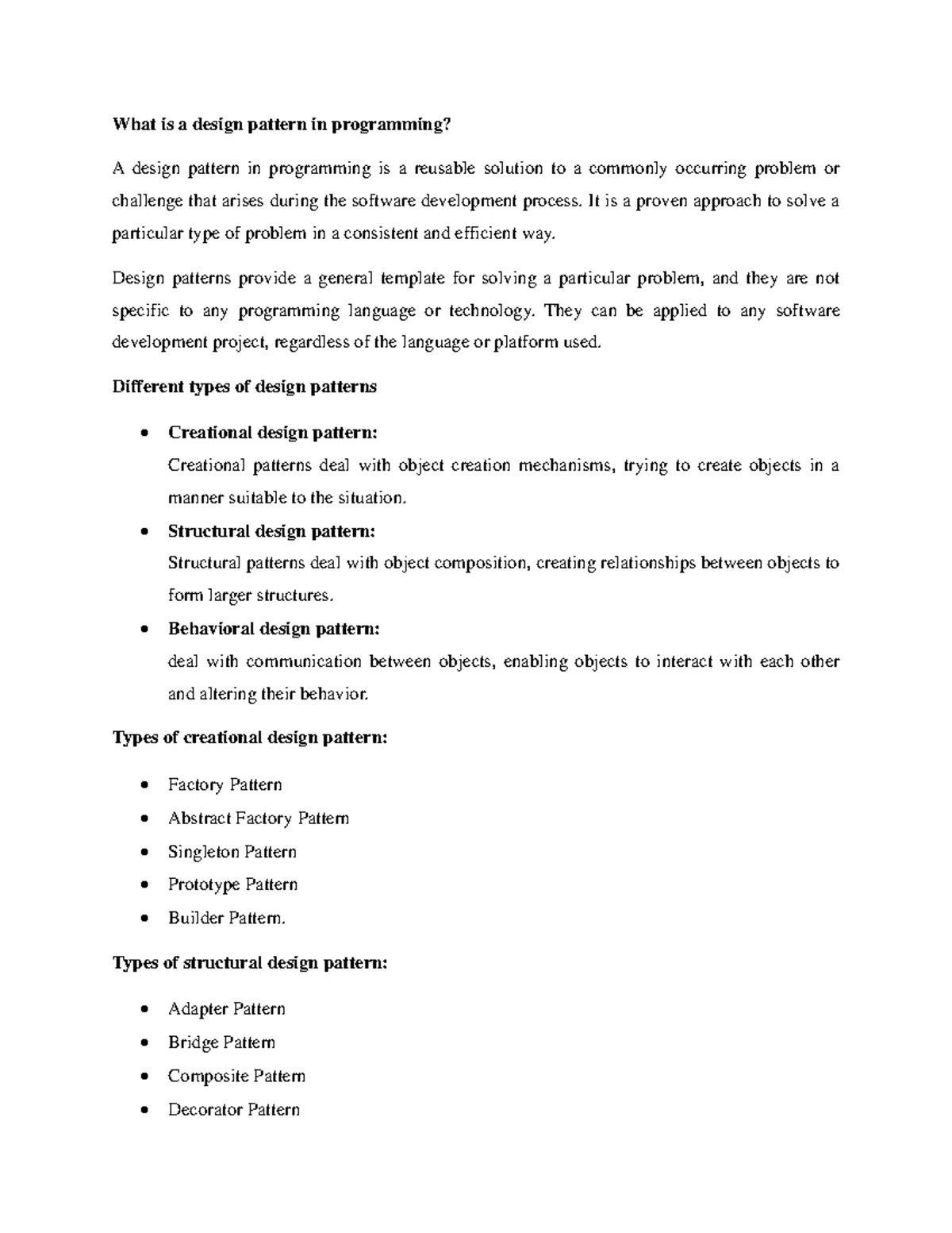 LO2-3 - Use this - What is a design pattern in programming? A design ...