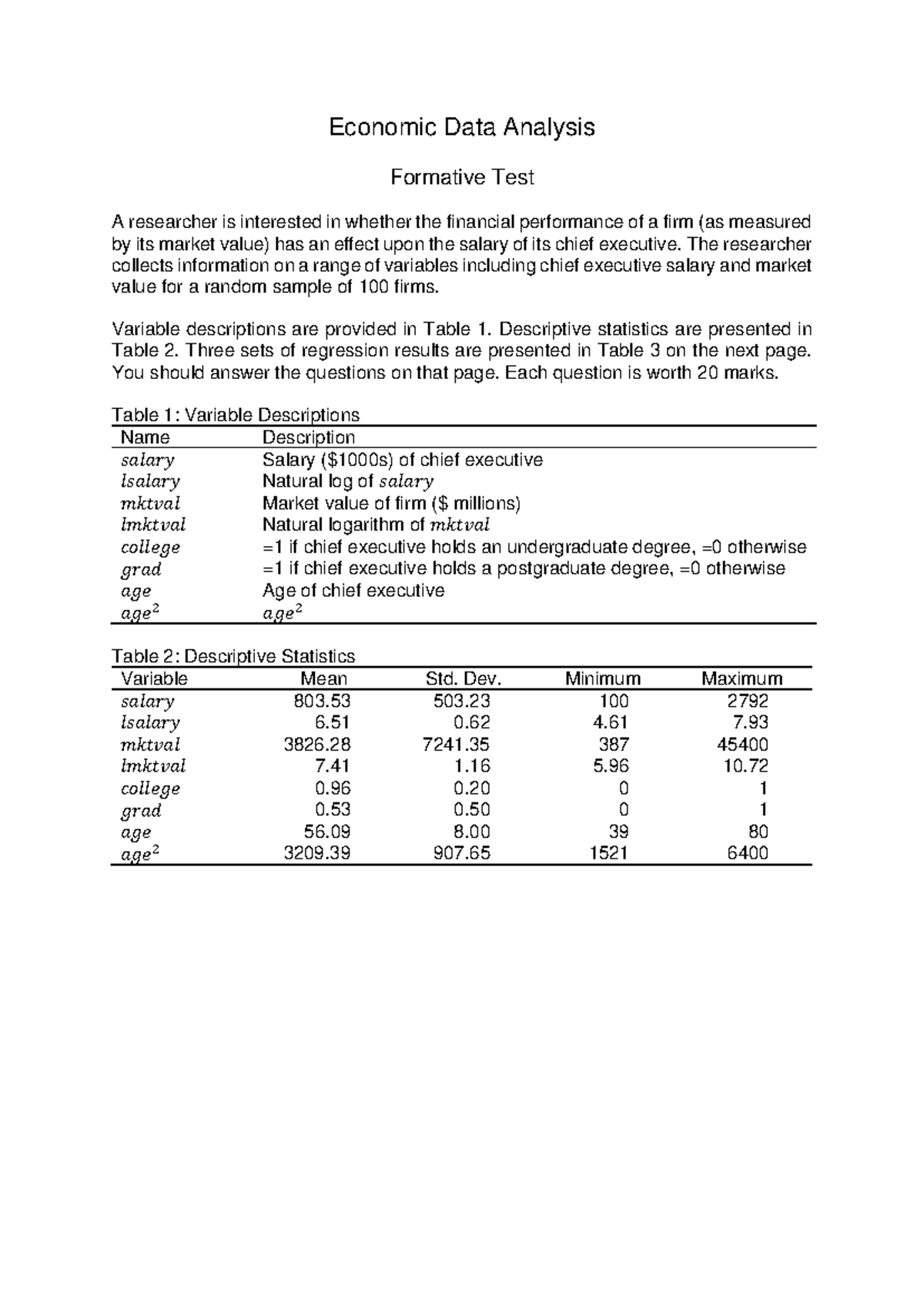 EDA Formative 2023 Indicative Answers - Economic Data Analysis ...