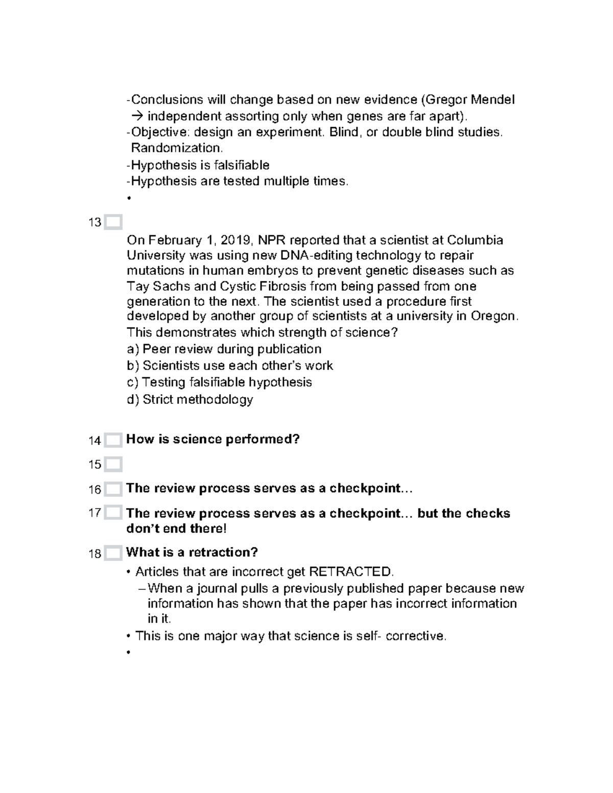 1``3 - Process of Science Lecture Notes -Science is self corrective ...