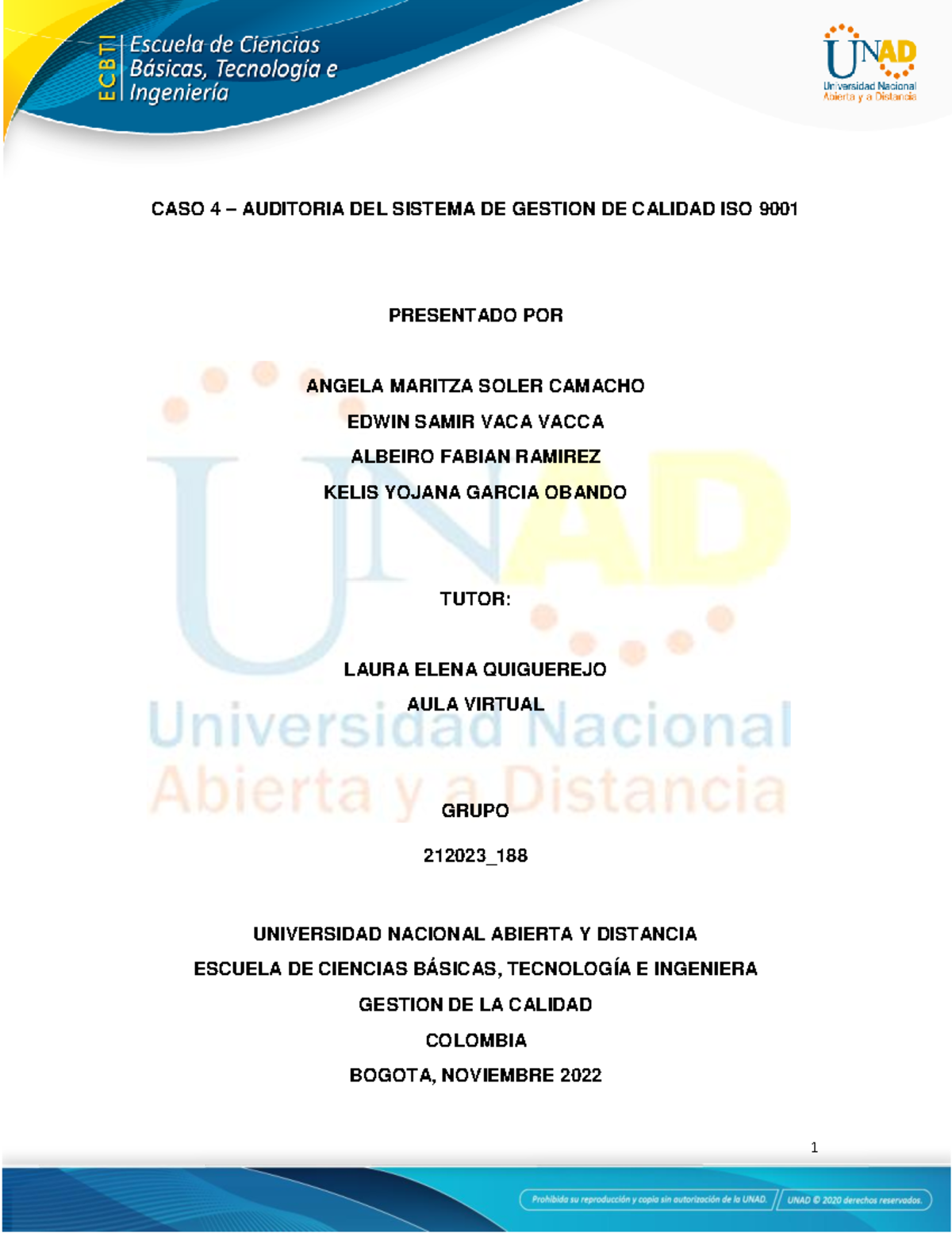 Caso 4 Grupo 212023 188 Gestion De La Calidad Caso 4 Auditoria