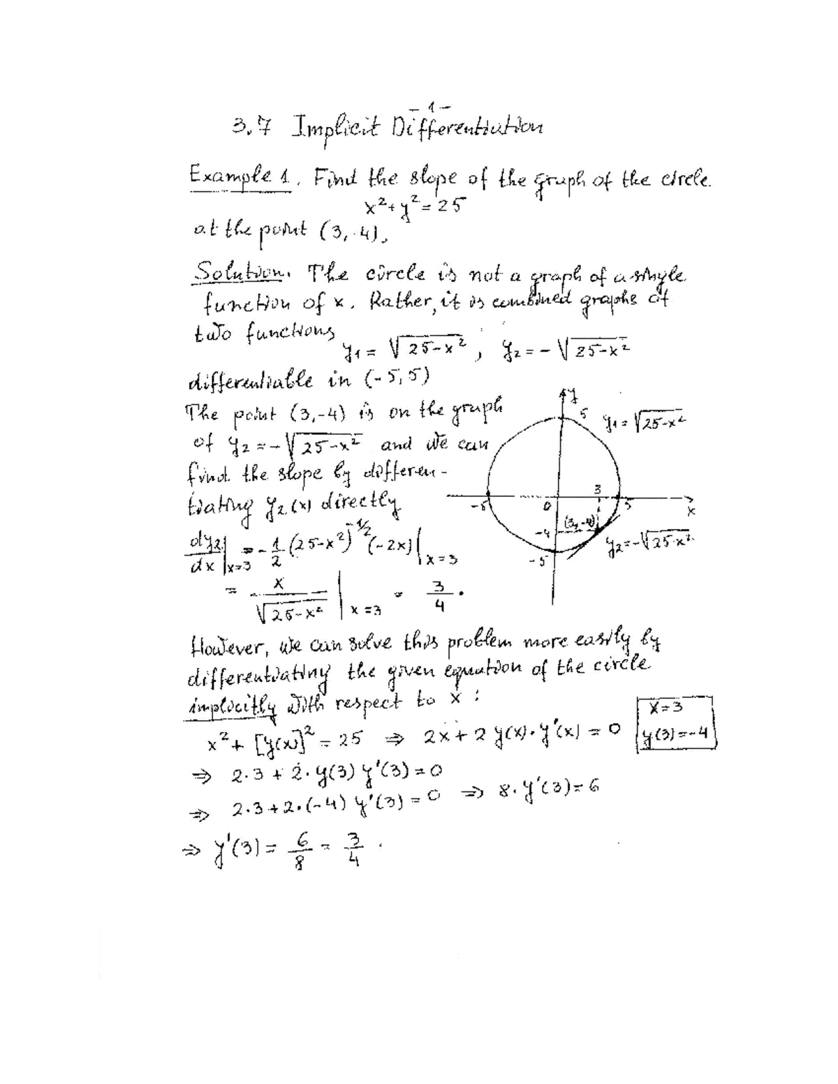 3 7 Implicit Differentiation 3 8 Derivatives of Inverse Functions ...
