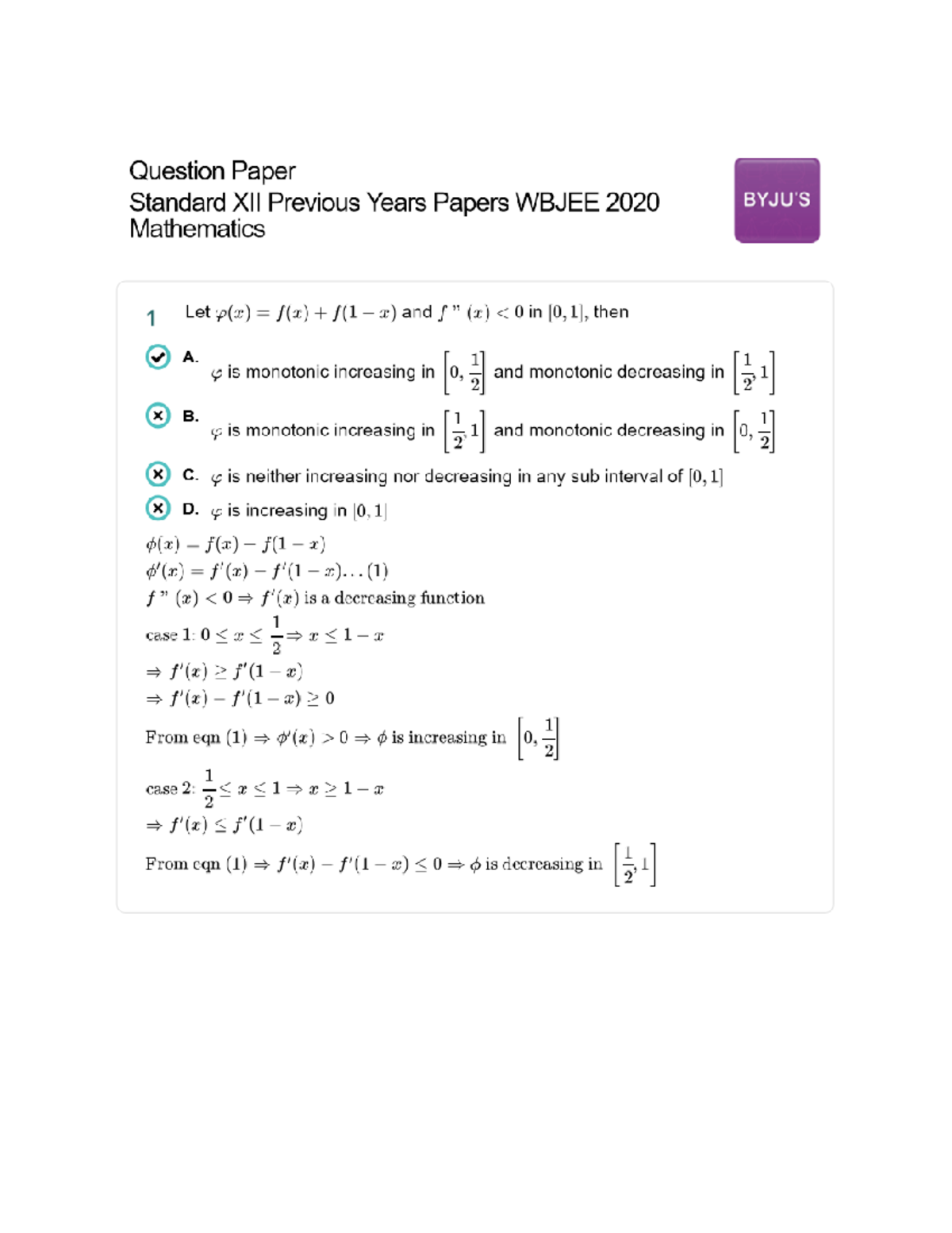 Wbjee-2020-Maths - Differential Mathematics - Studocu