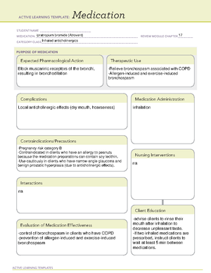 Medication albuterol - ACTIVE LEARNING TEMPLATES Medication STUDENT ...