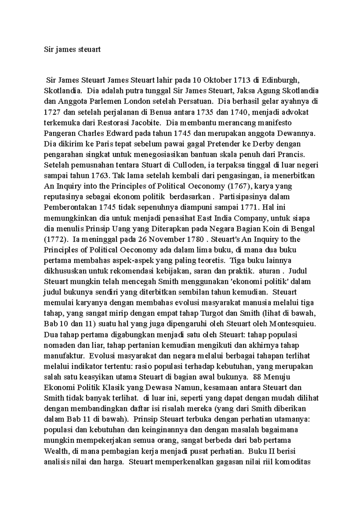 Sir james steuart Eassy - Sir james steuart Sir James Steuart James ...