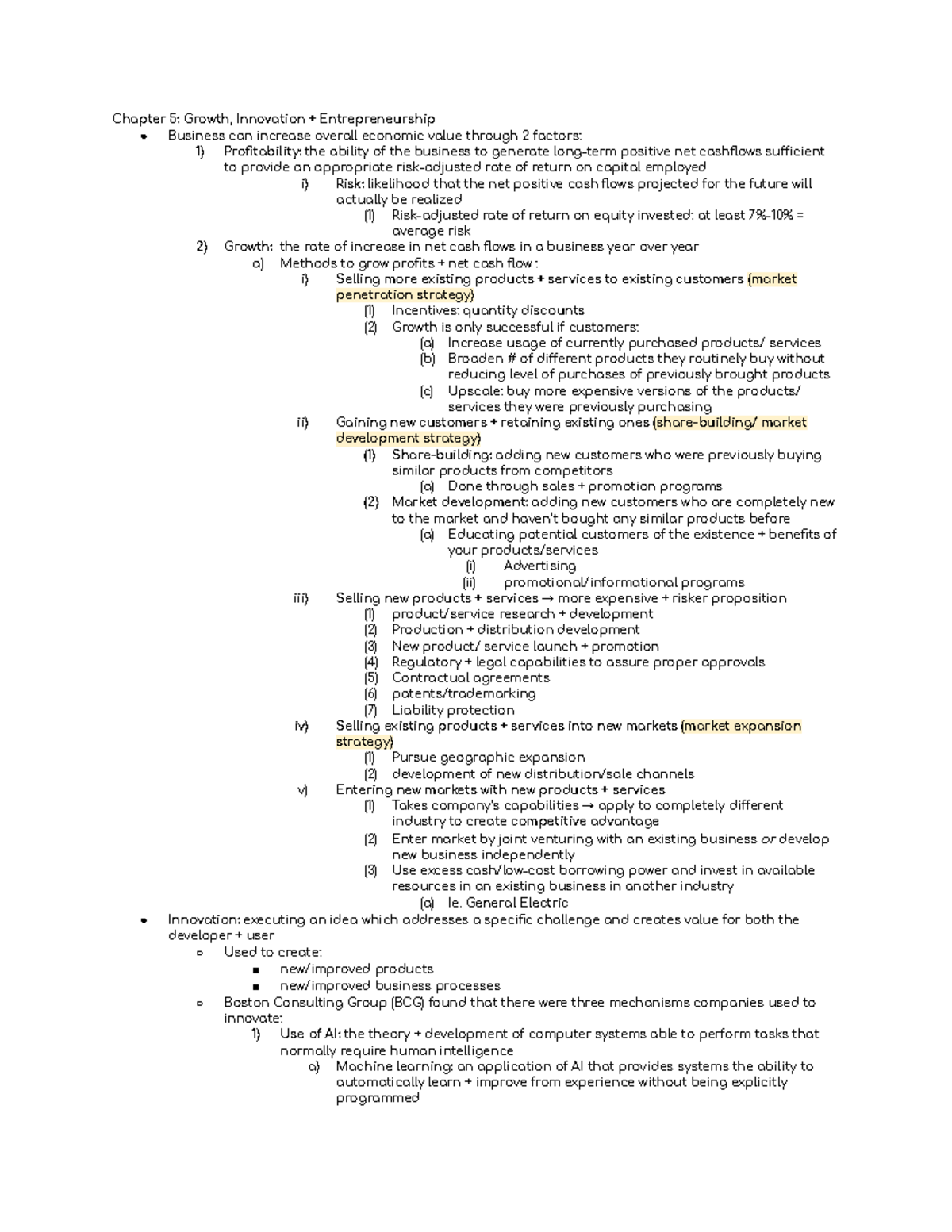 Chapter 5 Growth, Innovation + Entrepreneurship Study Guide - Chapter 5 ...