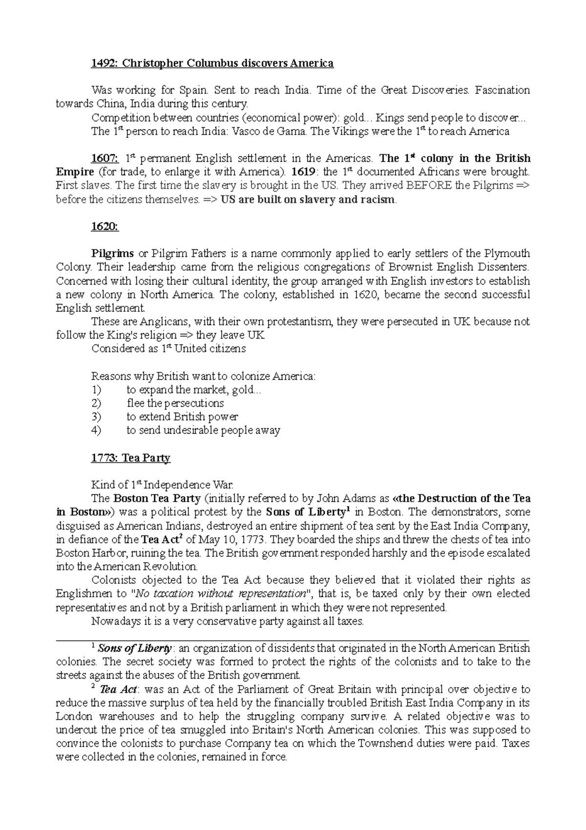 A brief history - Christopher Columbus discovers America, Pilgrims ...