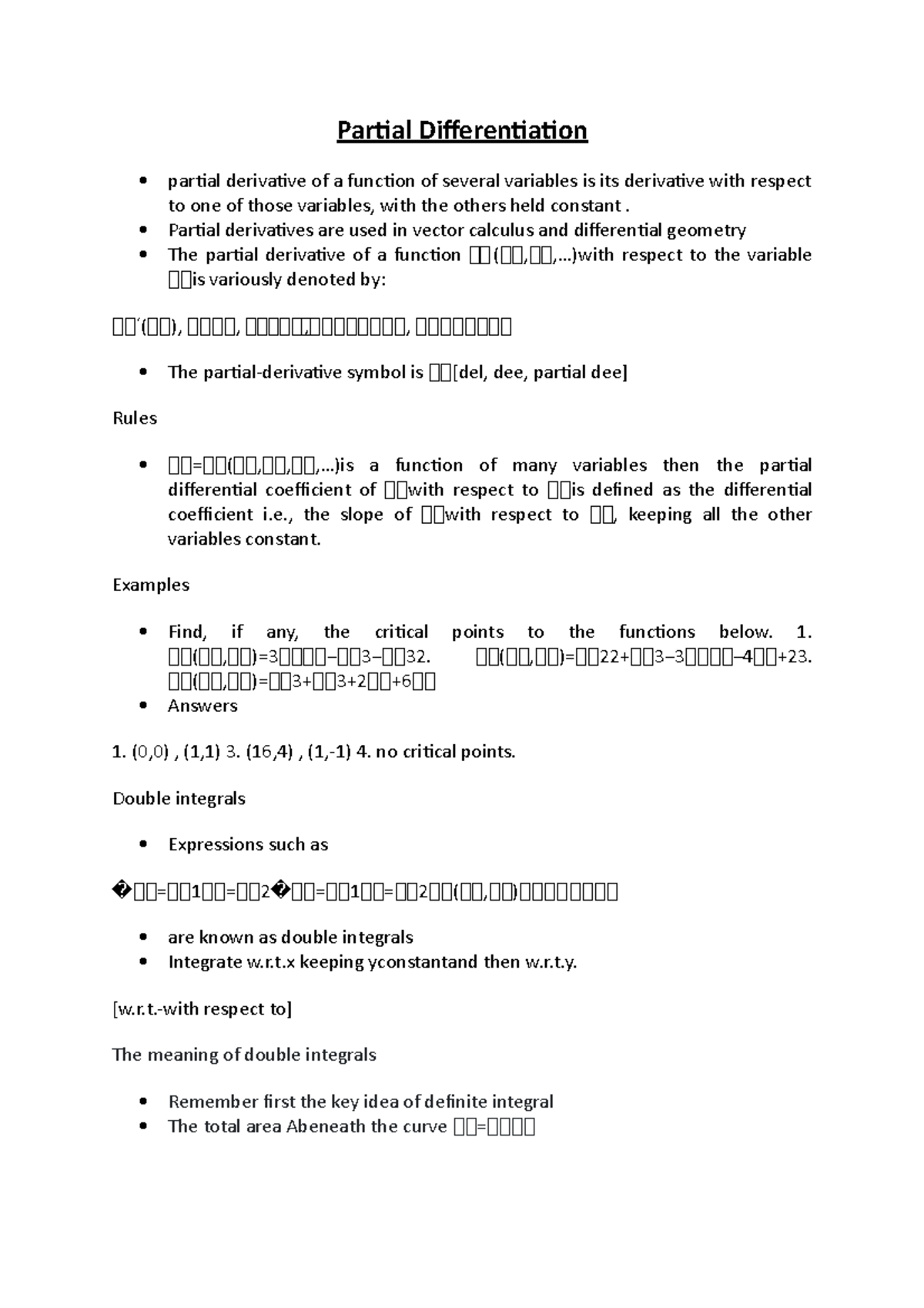 Partial Differentiation notes - Math1179 - GRE - Studocu