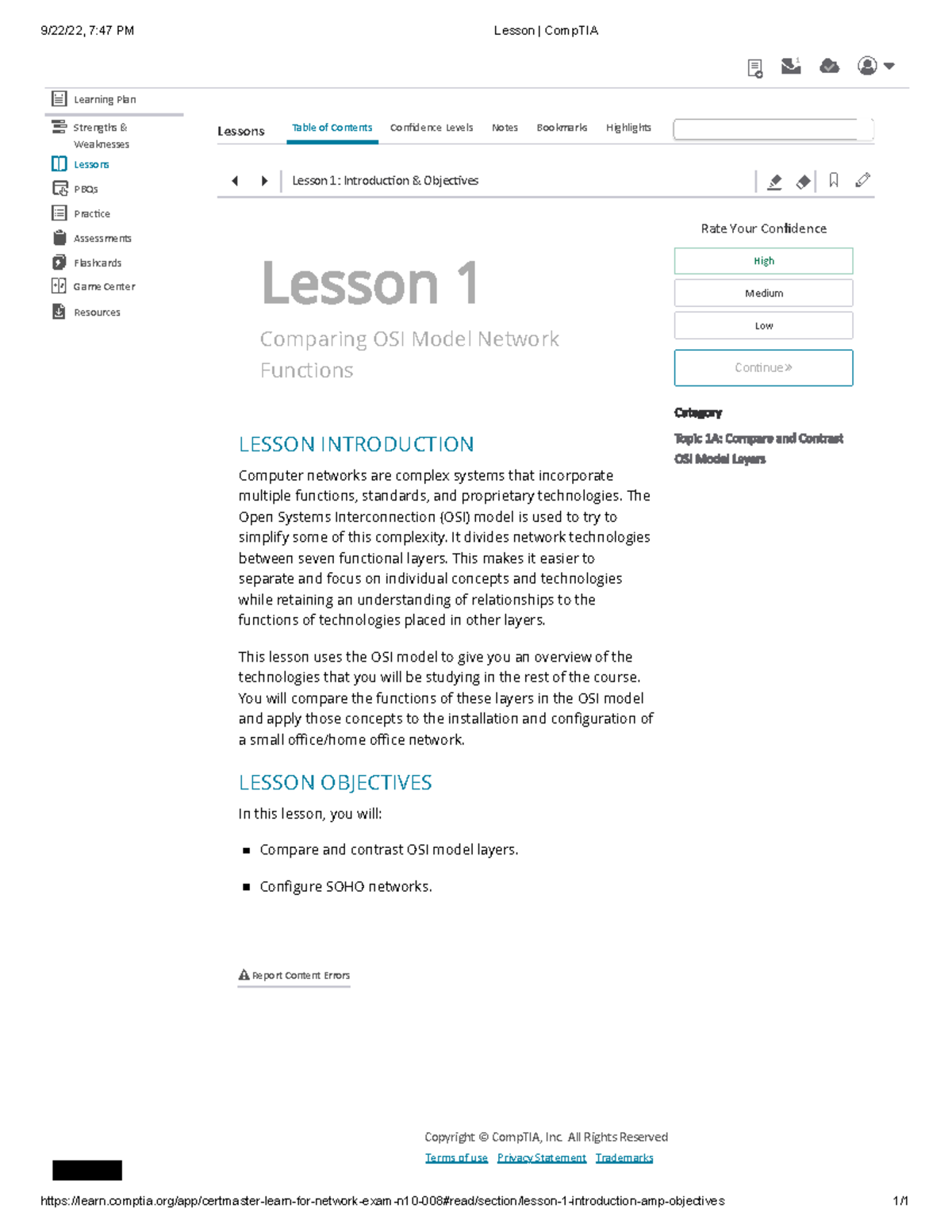 WGU C480 Chapter 1 3 - 9/22/22, 7:47 PM Lesson | CompTIA - Studocu