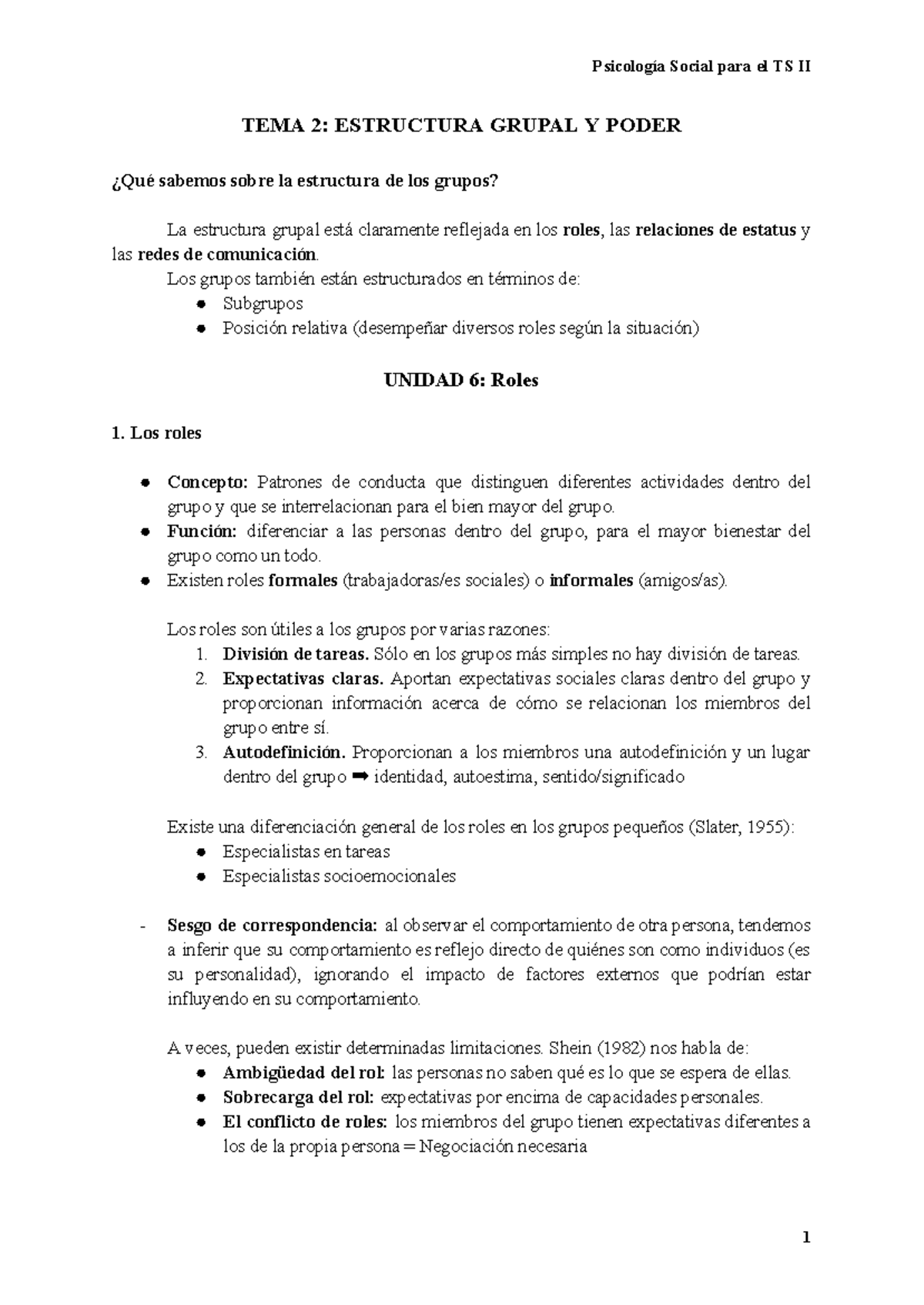 Psicología Social II Tema 2 - TEMA 2: ESTRUCTURA GRUPAL Y PODER ¿Qué ...