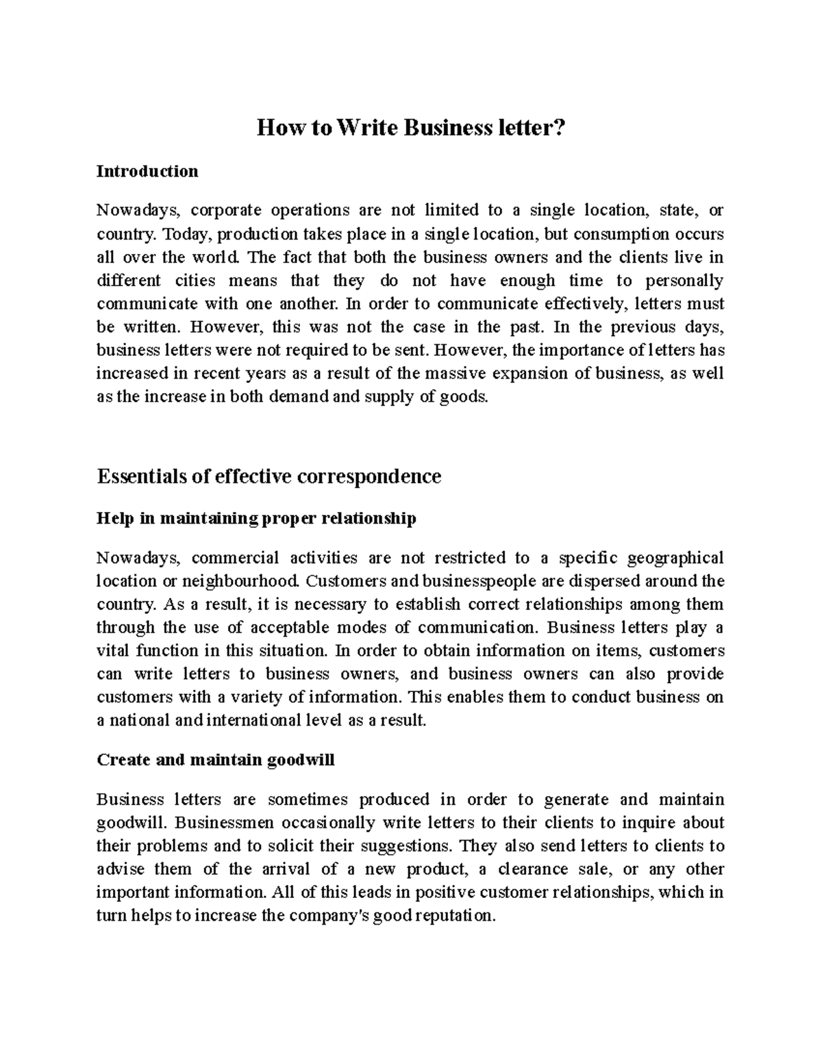 How to Write Business letter - How to Write Business letter ...