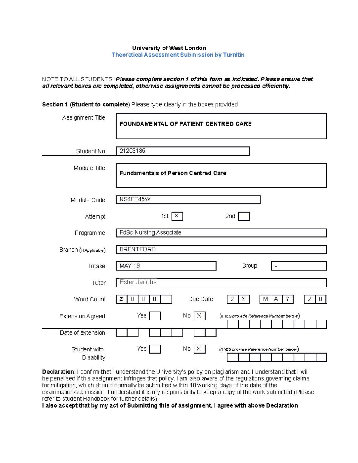 Pcc main - care plan and patient center - University of West London ...