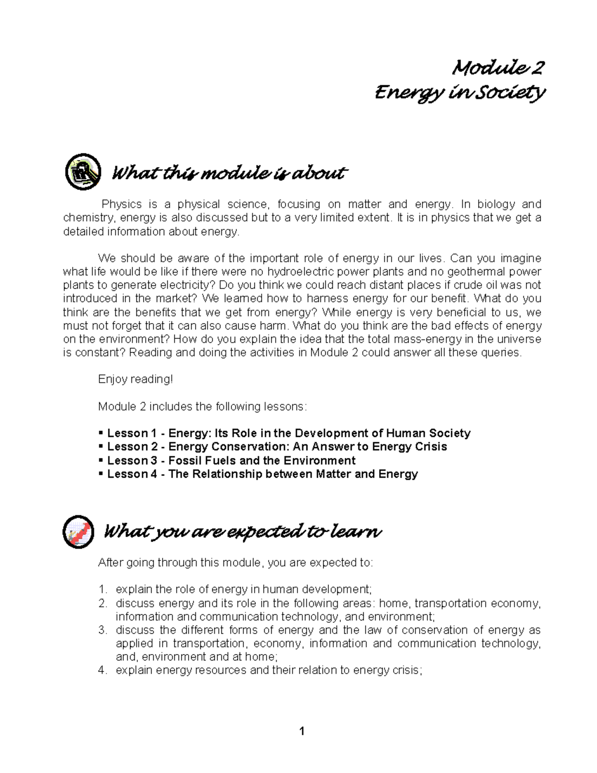 Module 2 Energy in Society - Module 2 Energy in Society What this ...
