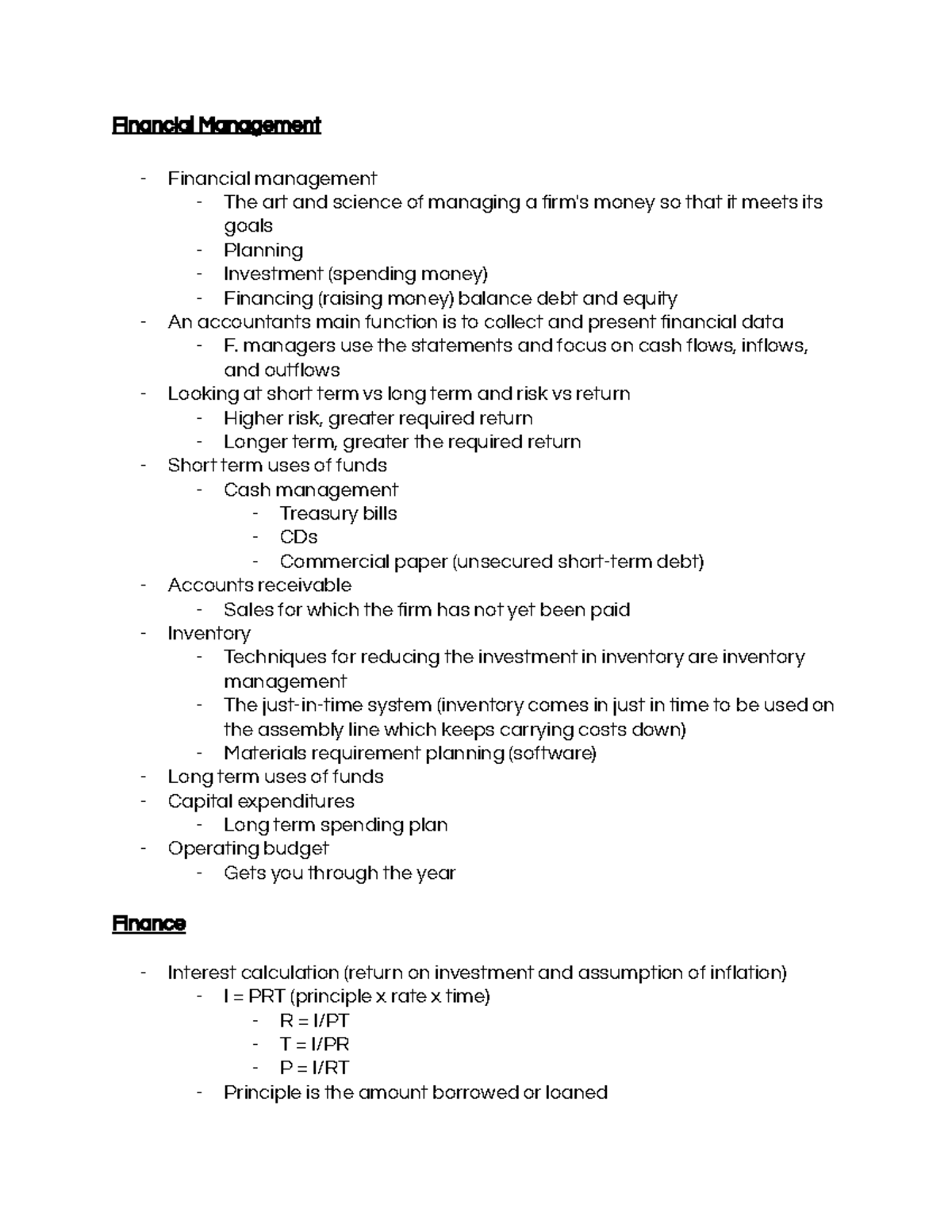 Financial Management and Finance - Financial Management Financial ...