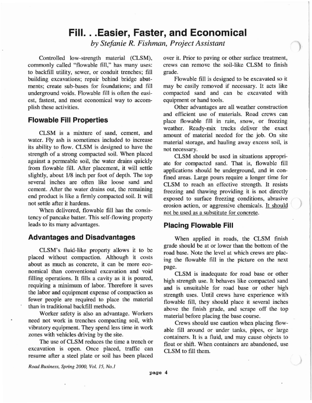 Density Fill Pros and Cons - Fill. .. Easier, Faster, and Economical by Stefanie R. Fishman ...