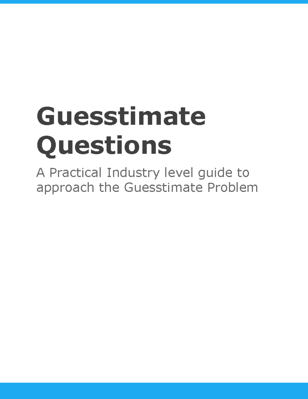 Guesstimate Ebook - guest - Guesstimate Questions A Practical Industry ...