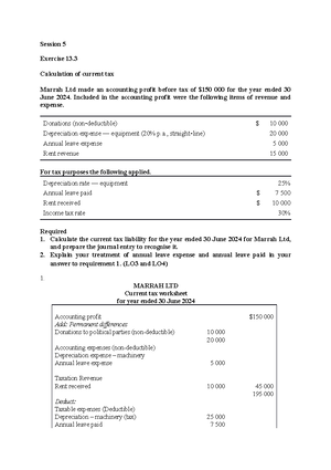 [Solved] Complete a worksheet showing the deferred tax balances for the ...