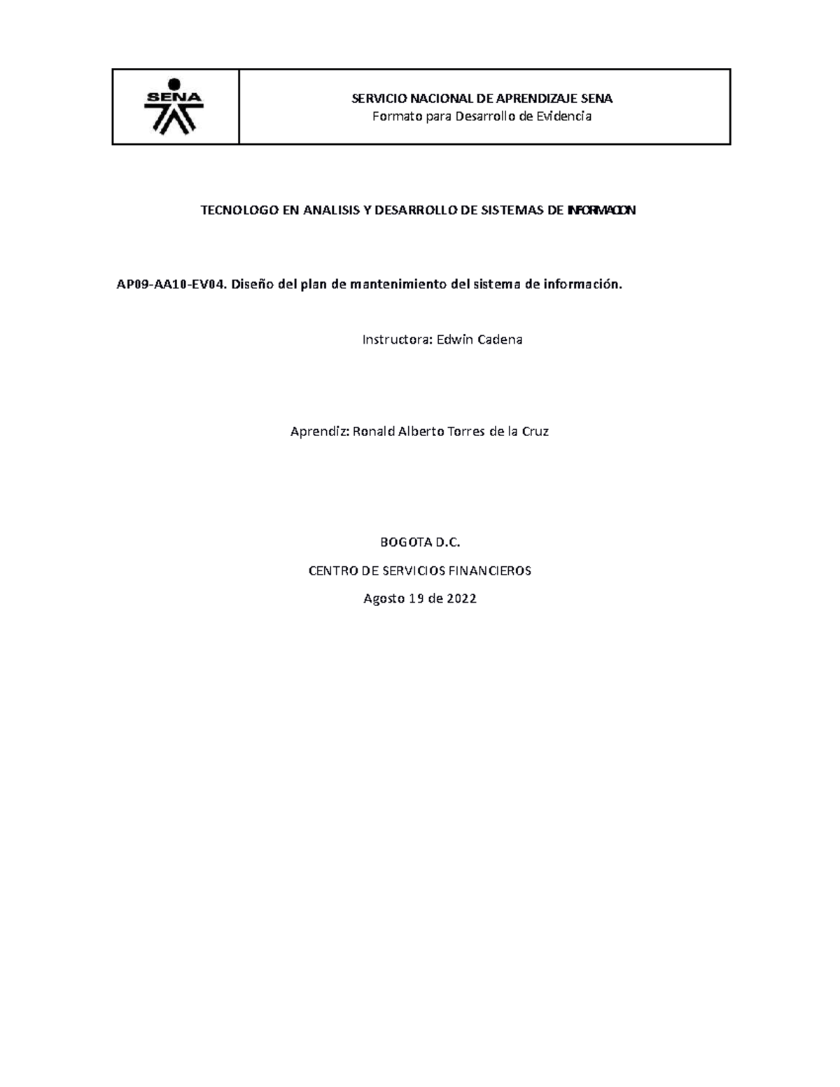 AP08 AA9 EV06 Presentacion Oral Proyecto - Formato para Desarrollo de ...