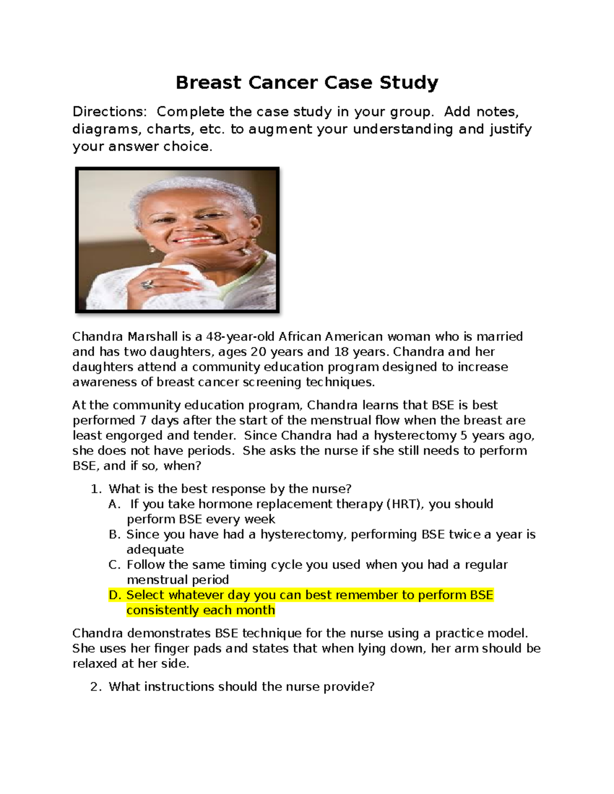 Breast Cancer Case Study ( Student 1 - Breast Cancer Case Study ...